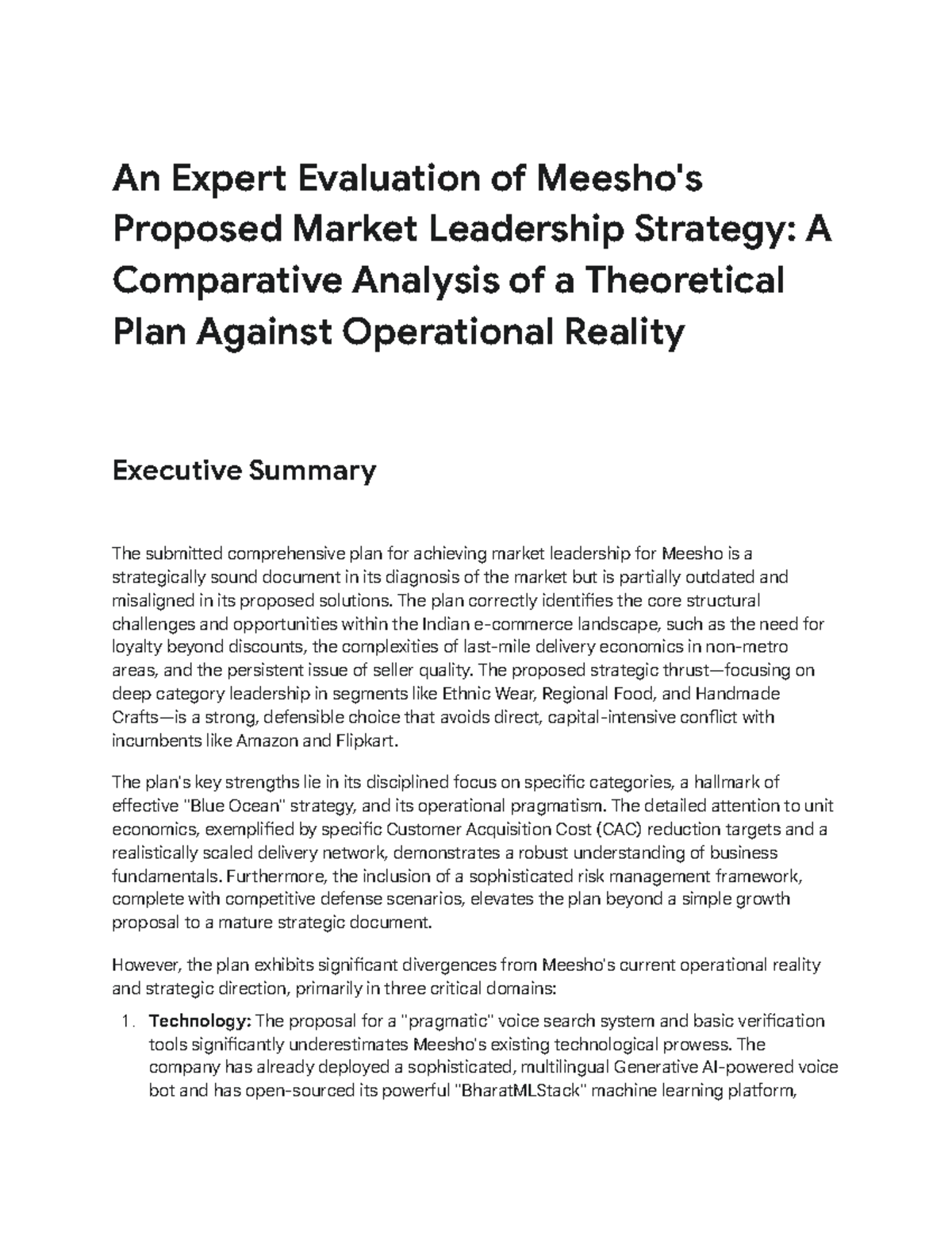 Meesho Strategy Plan vs. Reality: A Critical Evaluation and ...