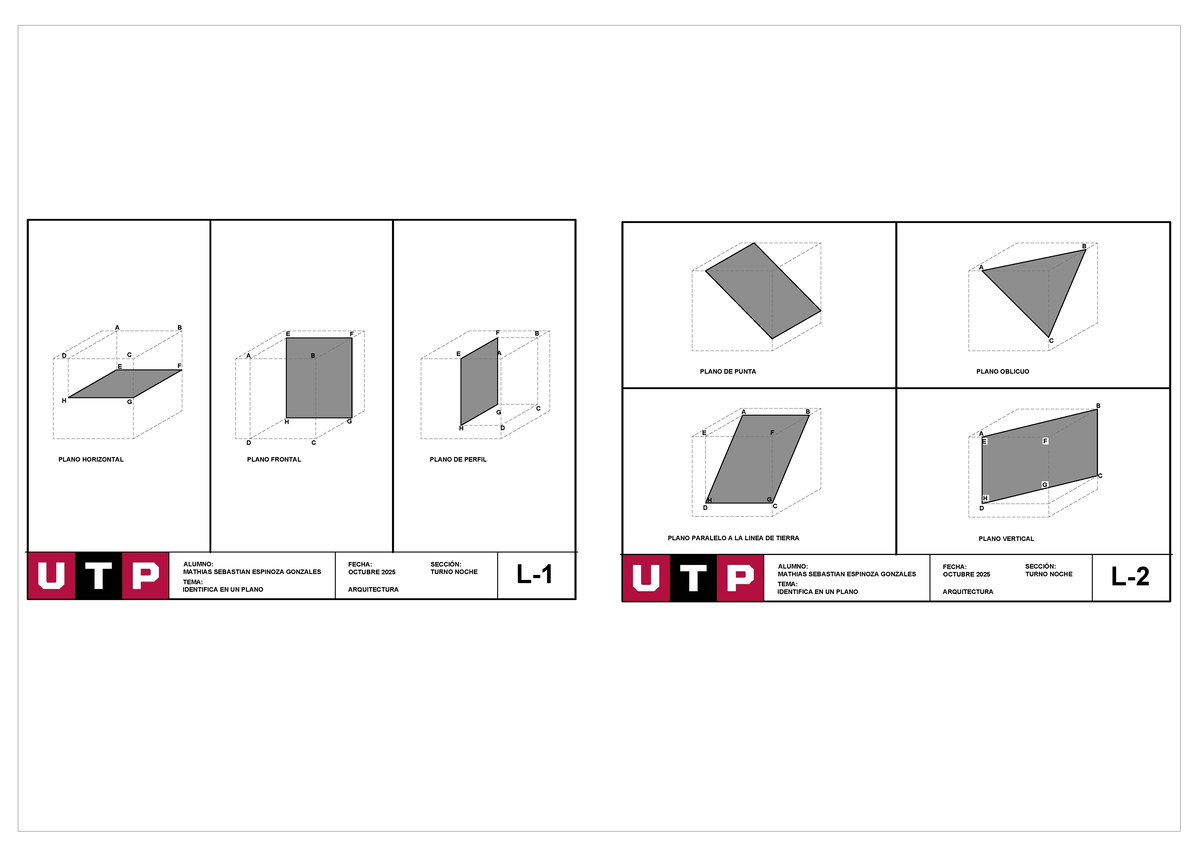 Semana 8 sistemas - ... - A B E D E C F A B F E F A B H G G H D PLANO HORIZONTAL PLANO FRONTAL C ...