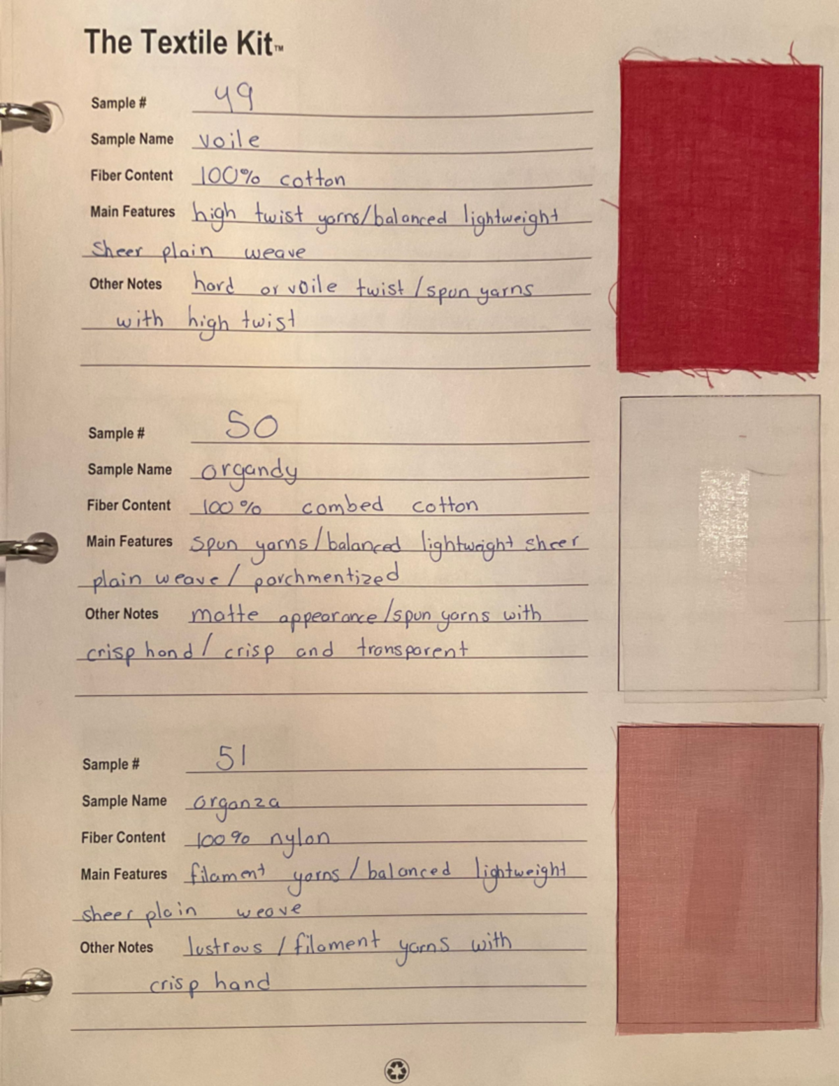 Textile Kit Exercises 49-78 Overview and Insights - Studocu