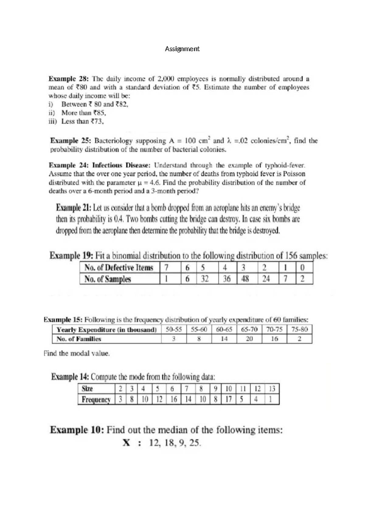 Assignment Mix: Probability Distributions and Statistical Analysis ...
