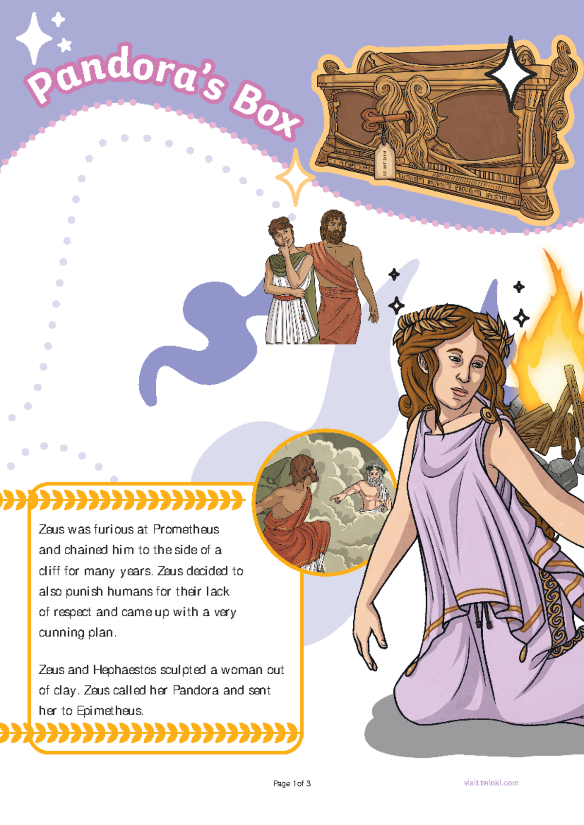 Pandora's Box: Greek Mythology (Differentiated Reading Activity) - Studocu