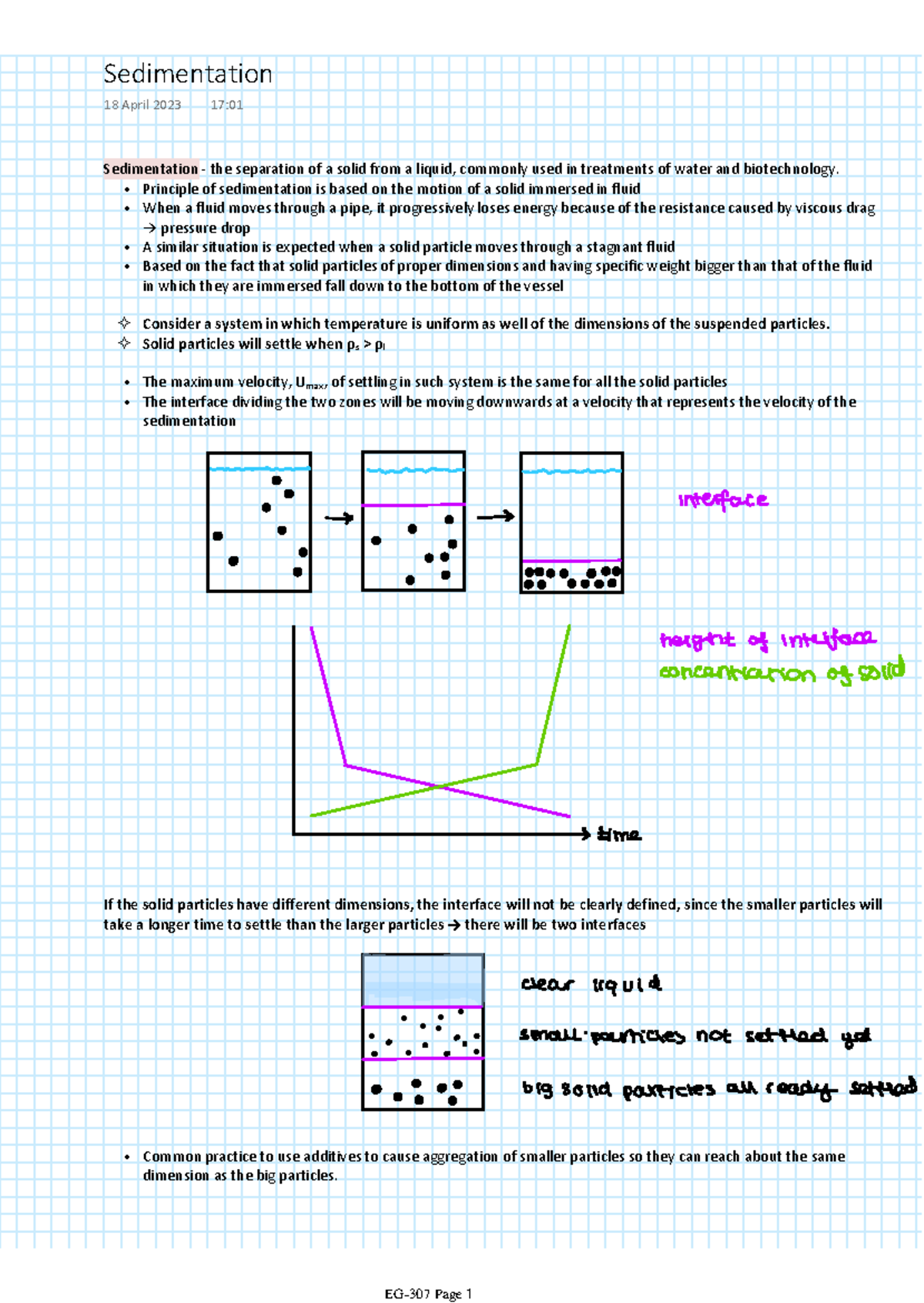 Chapter 4: Principles and Applications of Sedimentation in EG-307 - Studocu