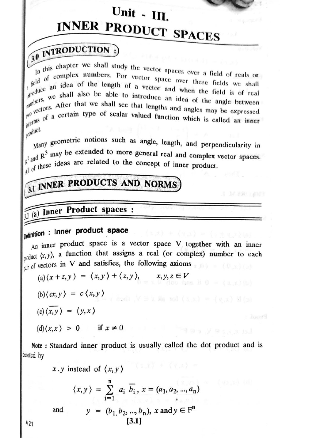 Unit 4: Inner Product Spaces and Their Properties - Studocu
