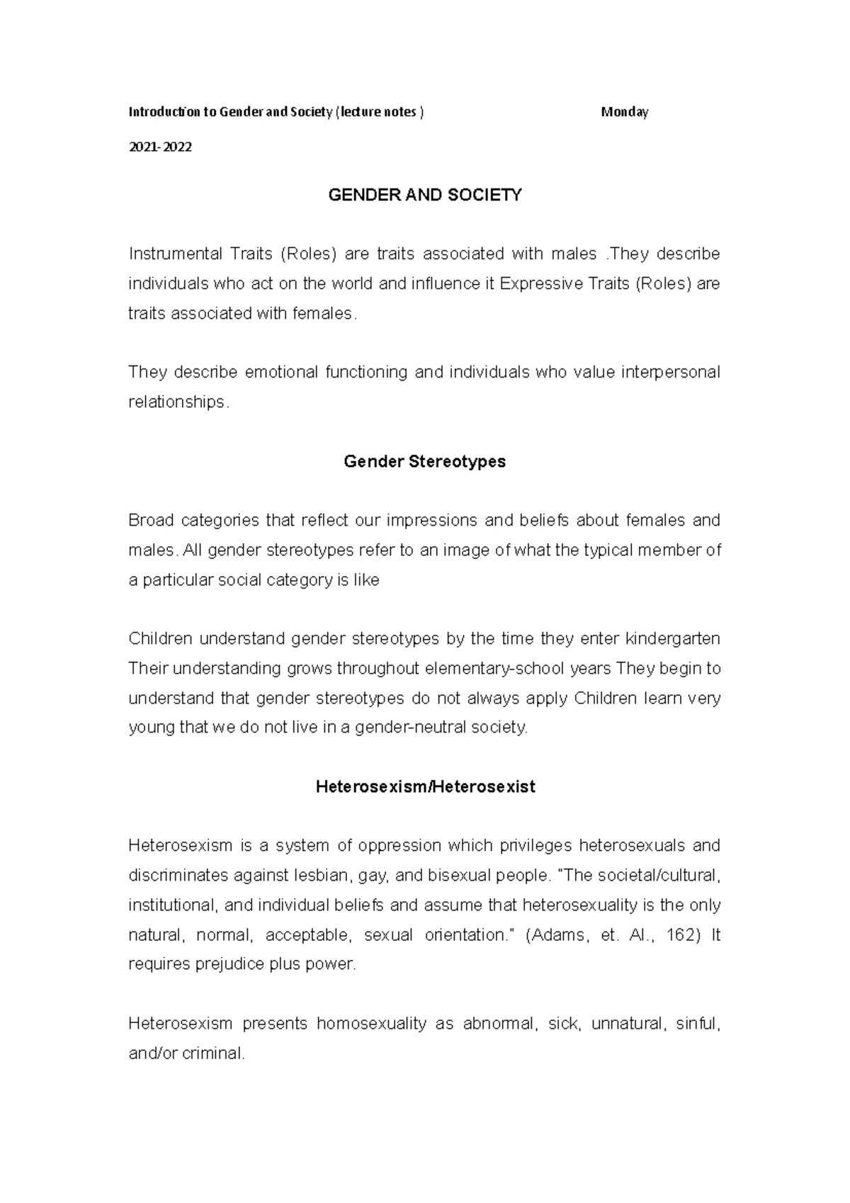 Lesson 2 - Gender and Sexuality Across Time - Lungsod ng Batangas ...