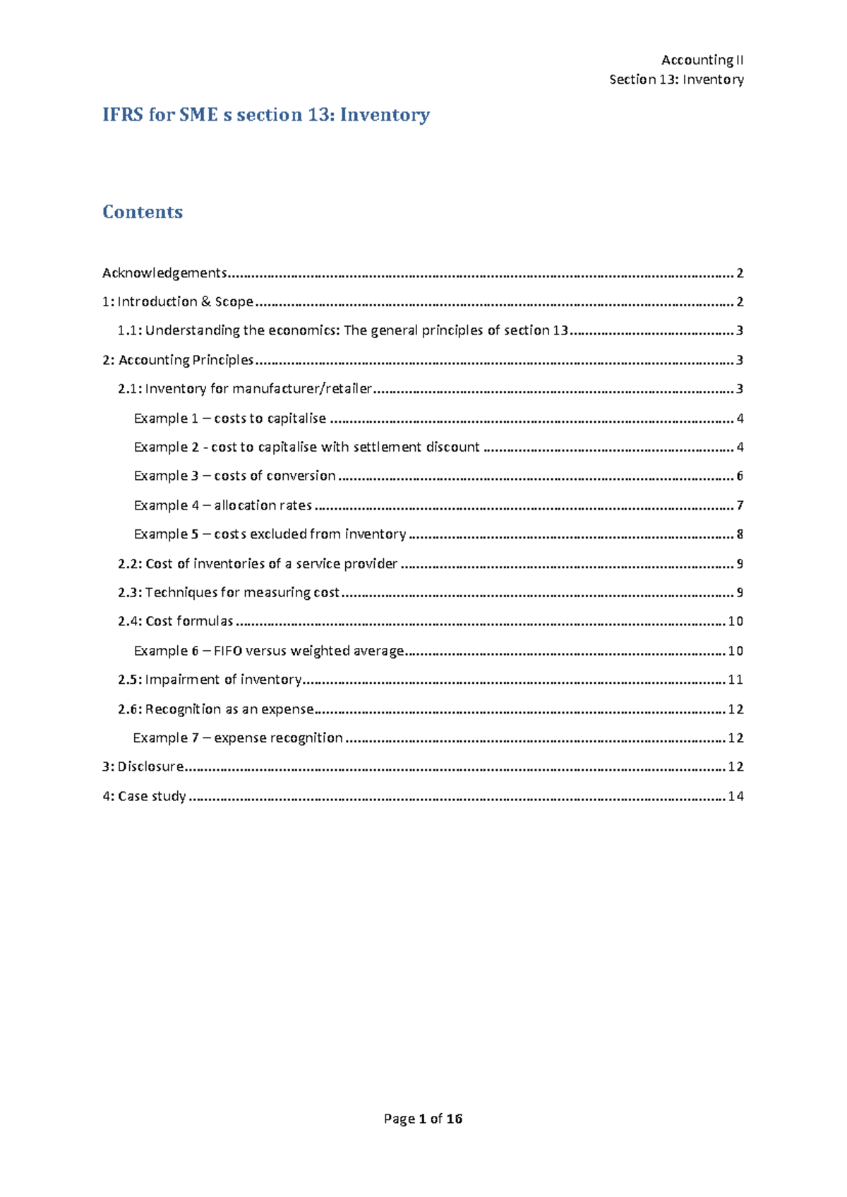 IFRS for SMEs Section 13: Comprehensive Notes on Inventory - Studocu