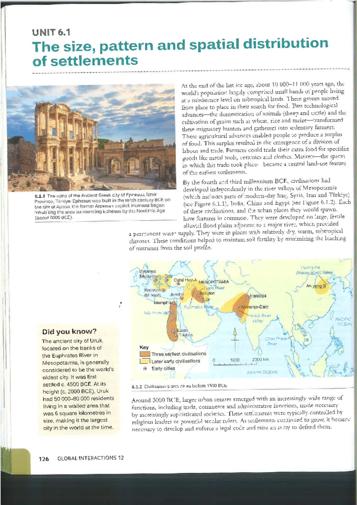 UNIT 6.1 Settlement Patterns and Spatial Distribution: Historical ...