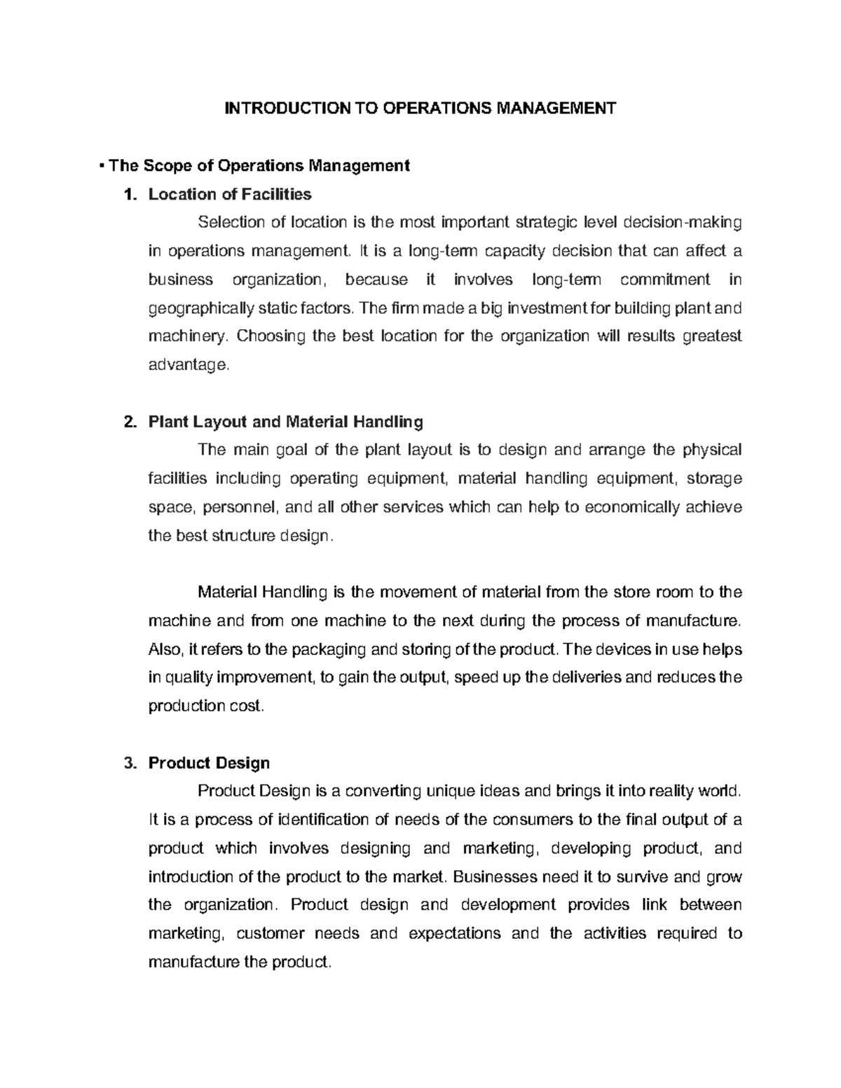 Introduction TO Operations Management - INTRODUCTION TO OPERATIONS ...