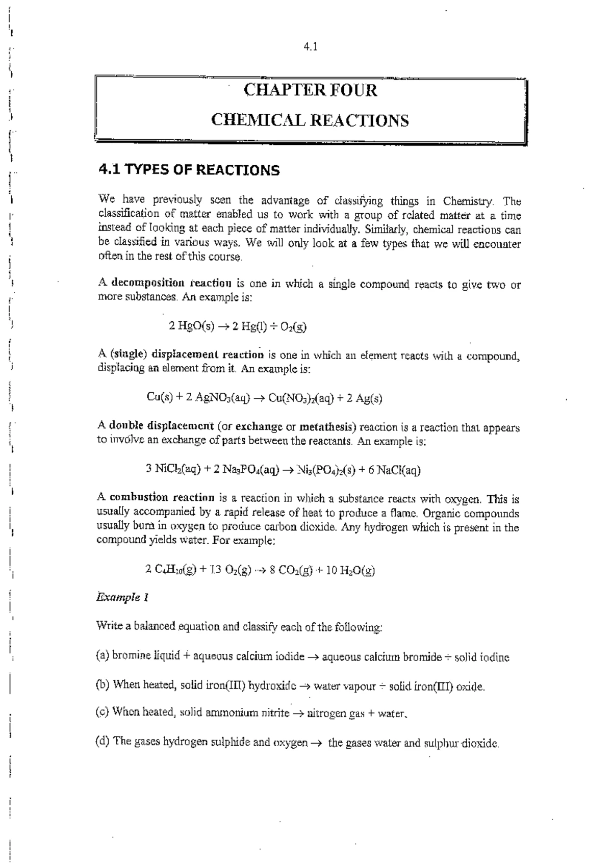 Chemical Reactions Tutorial 4 Memo: Types, Balancing, & Yield Calculations - Studocu