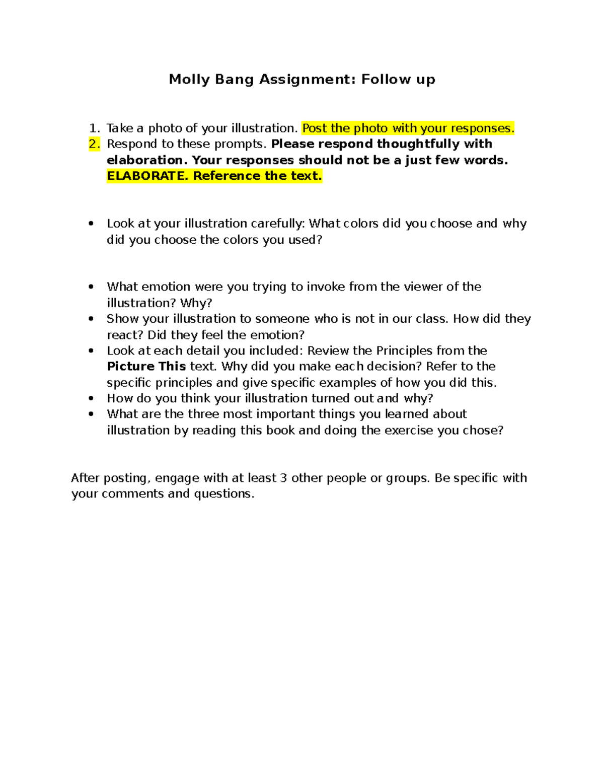 Molly Bang Assignment: Illustration Analysis & Reflection - Studocu