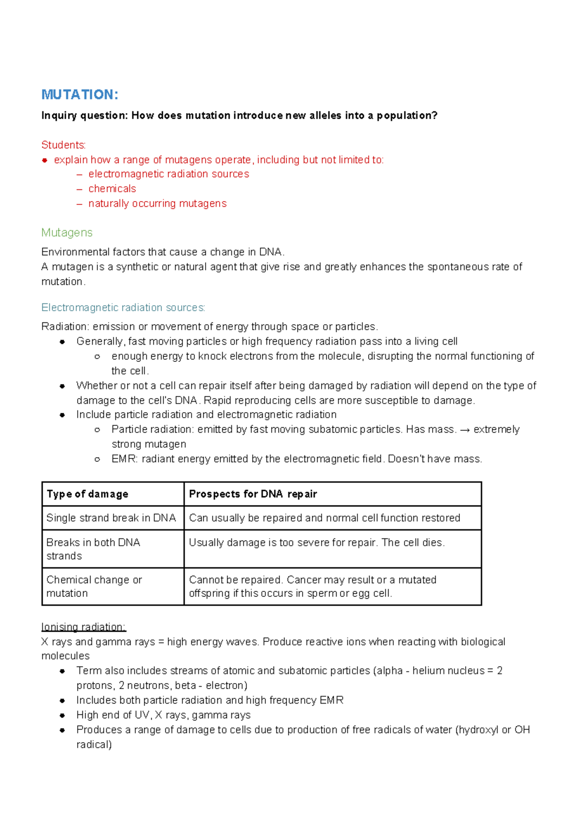 2020 BIO Module 6 In-Depth Syllabus: Genetic Change and Mutations - Studocu