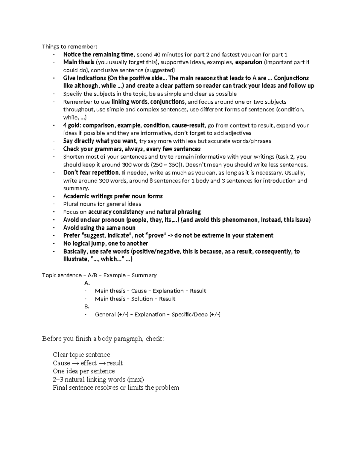 Writing Notes for English: Key Strategies and Tips for Success - Studocu