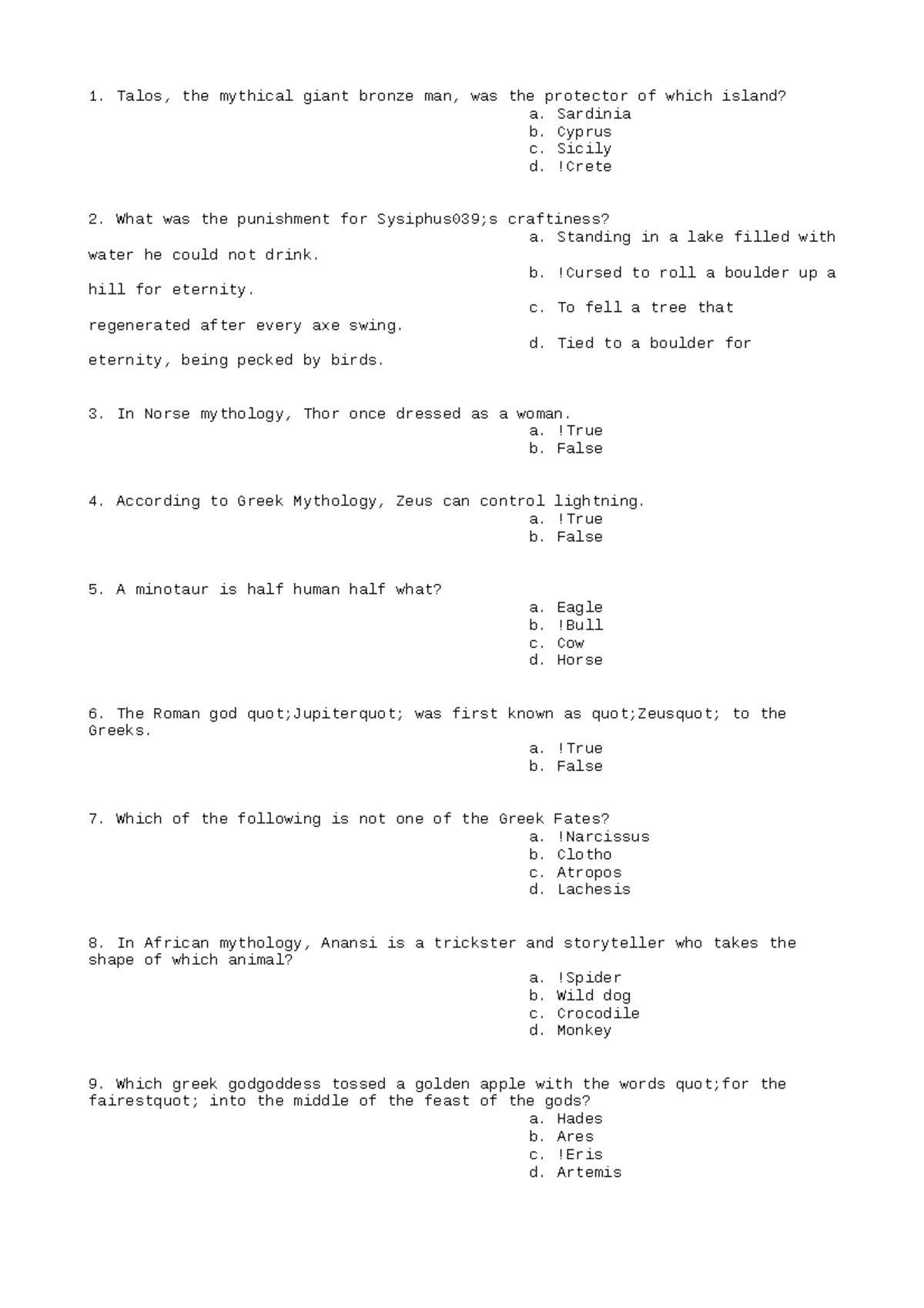 FASH 207-Handout-8 - notes - Talos, the mythical giant bronze man, was ...