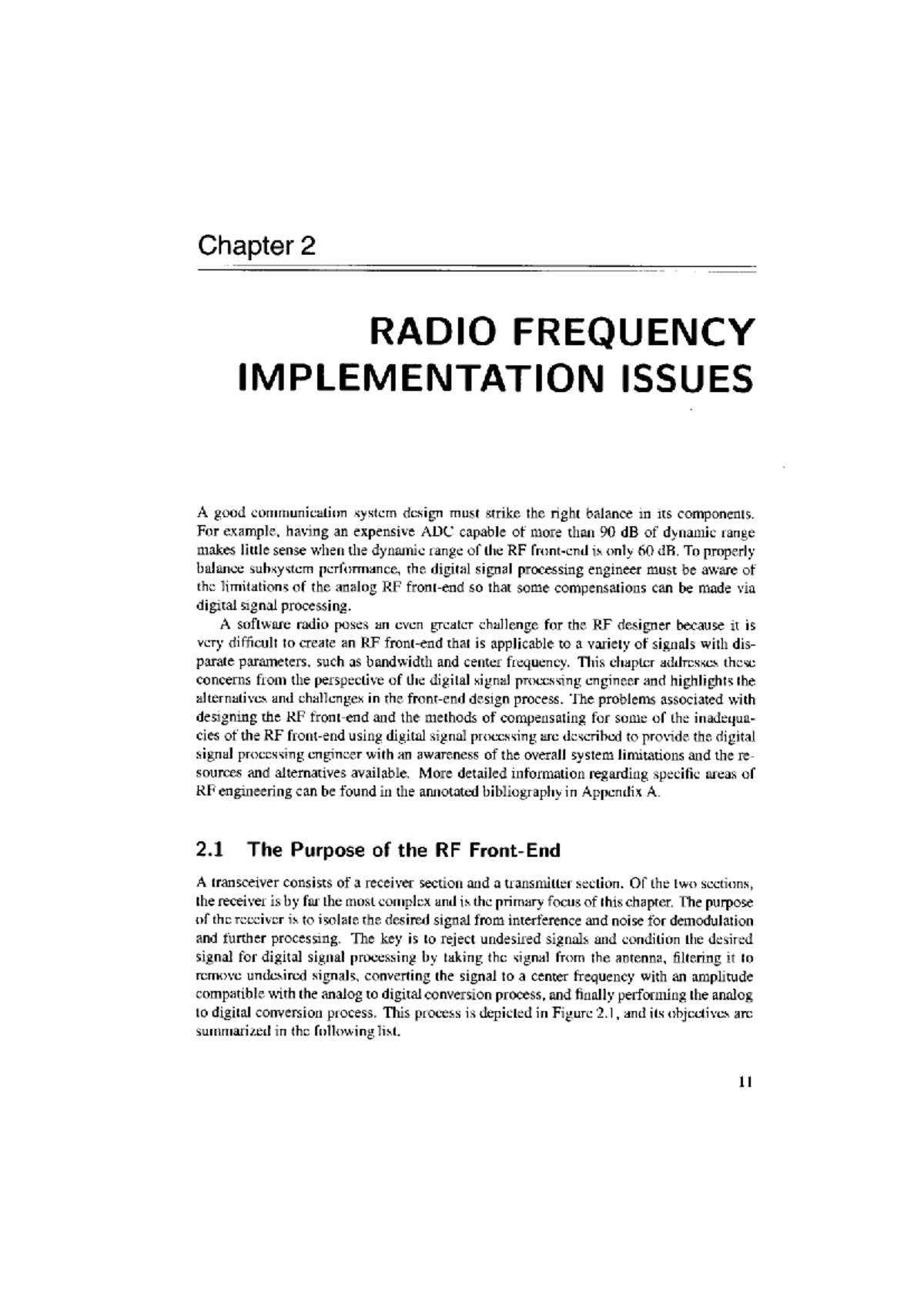 Chapter 2: RF Implementation Issues in Communication Systems (SDR 101 ...