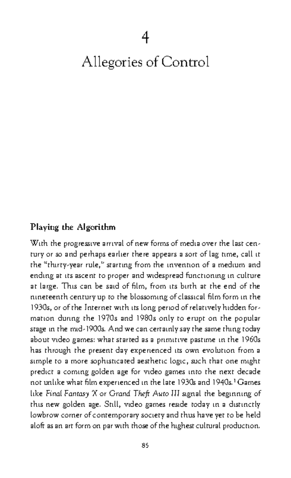 Galloway, Alexander - Allegories of Control in Video Games: A Study ...