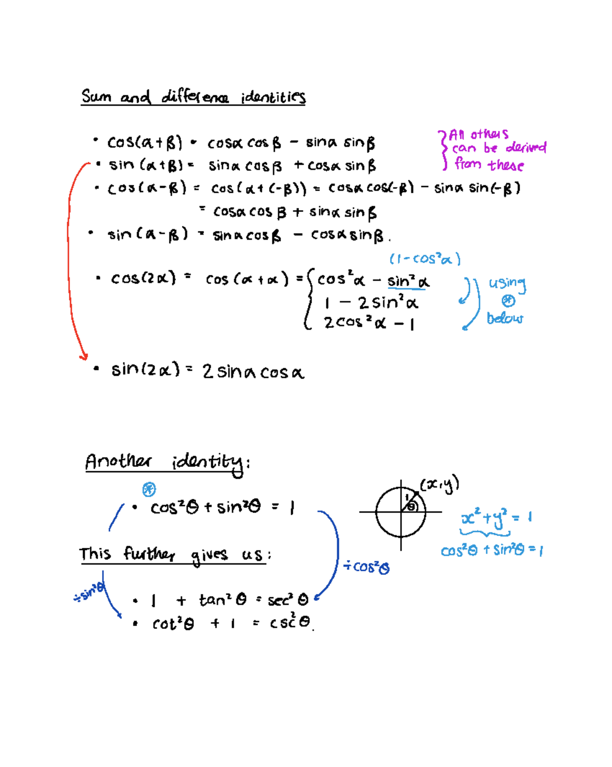 Maths W3L2 Trig Equations: Sum & Difference Identities - Studocu