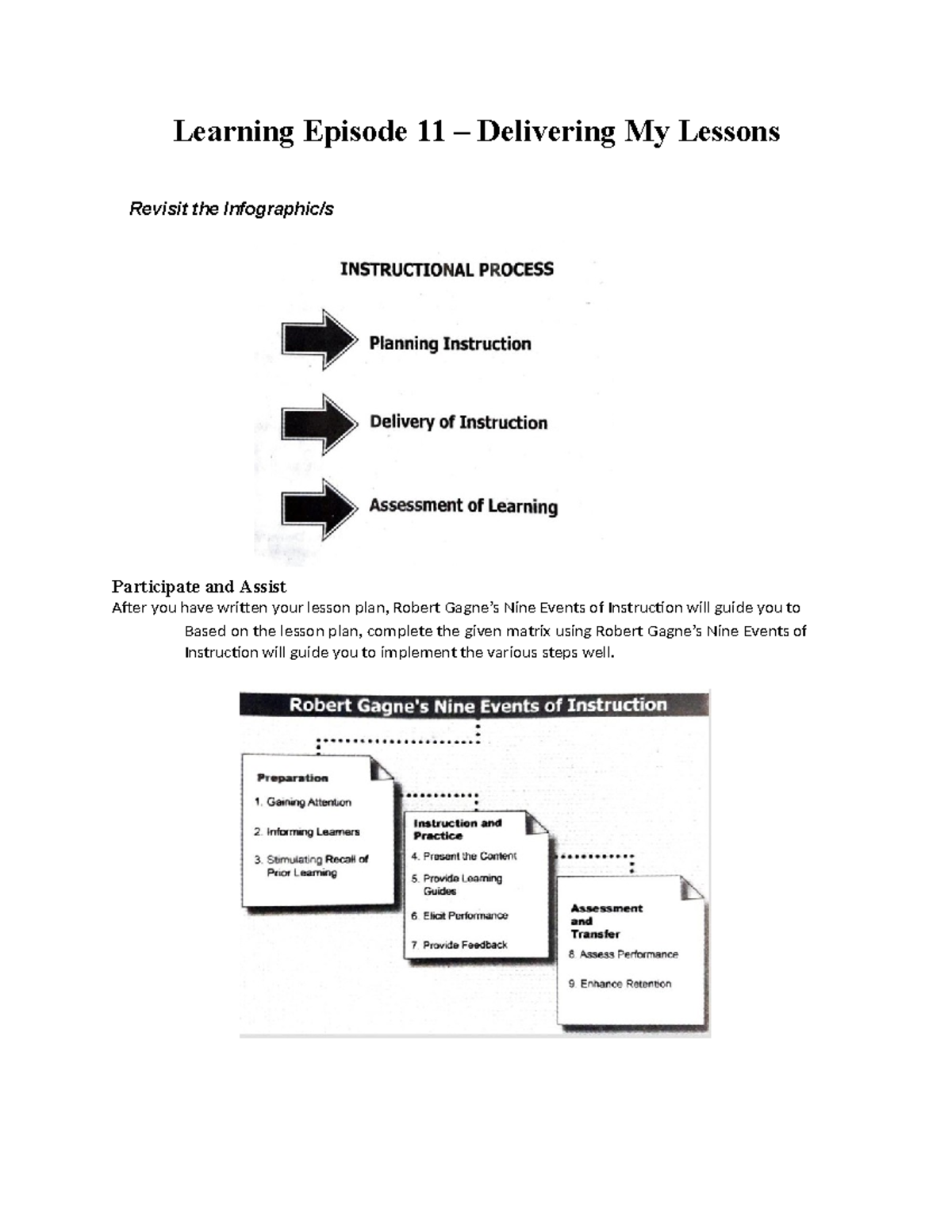 Learning Episode 11 - field study 2 - Learning Episode 11 – Delivering ...