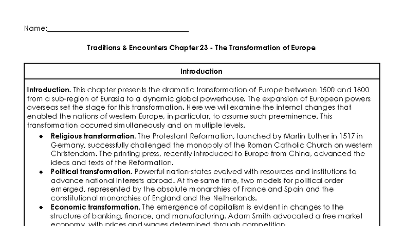 APW Chapter 23: The Transformation of Europe - Key Concepts & Insights ...