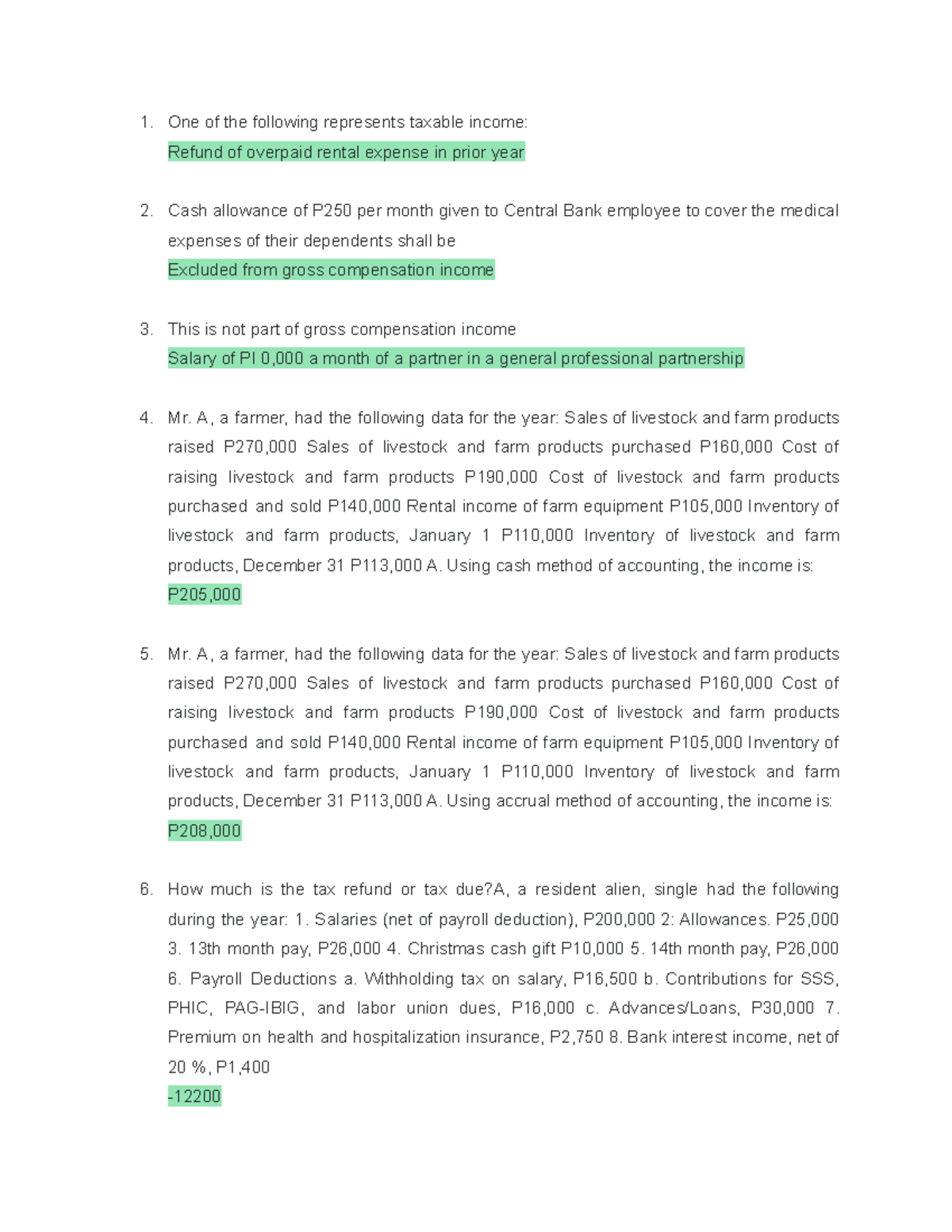 Income Tax Reviewer: Final Exam Insights and Key Concepts - Studocu