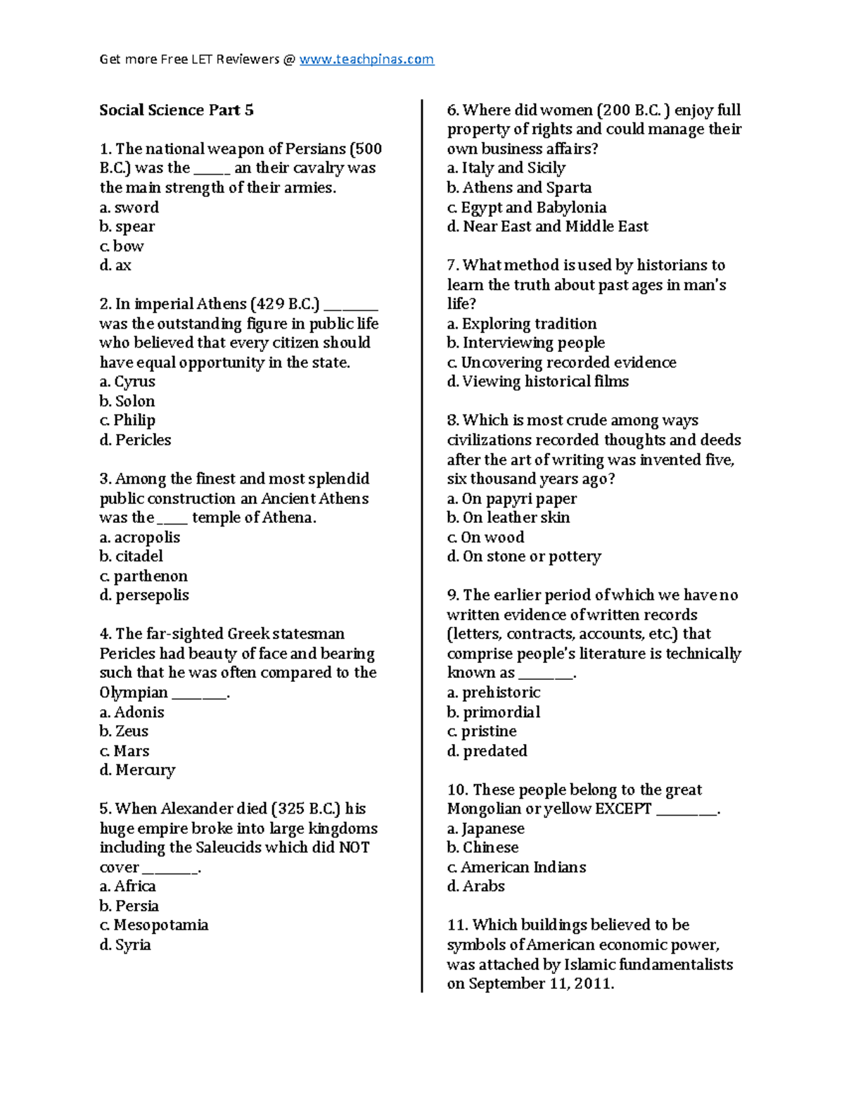 Social Science Part 5: Key Concepts and Historical Events - Studocu