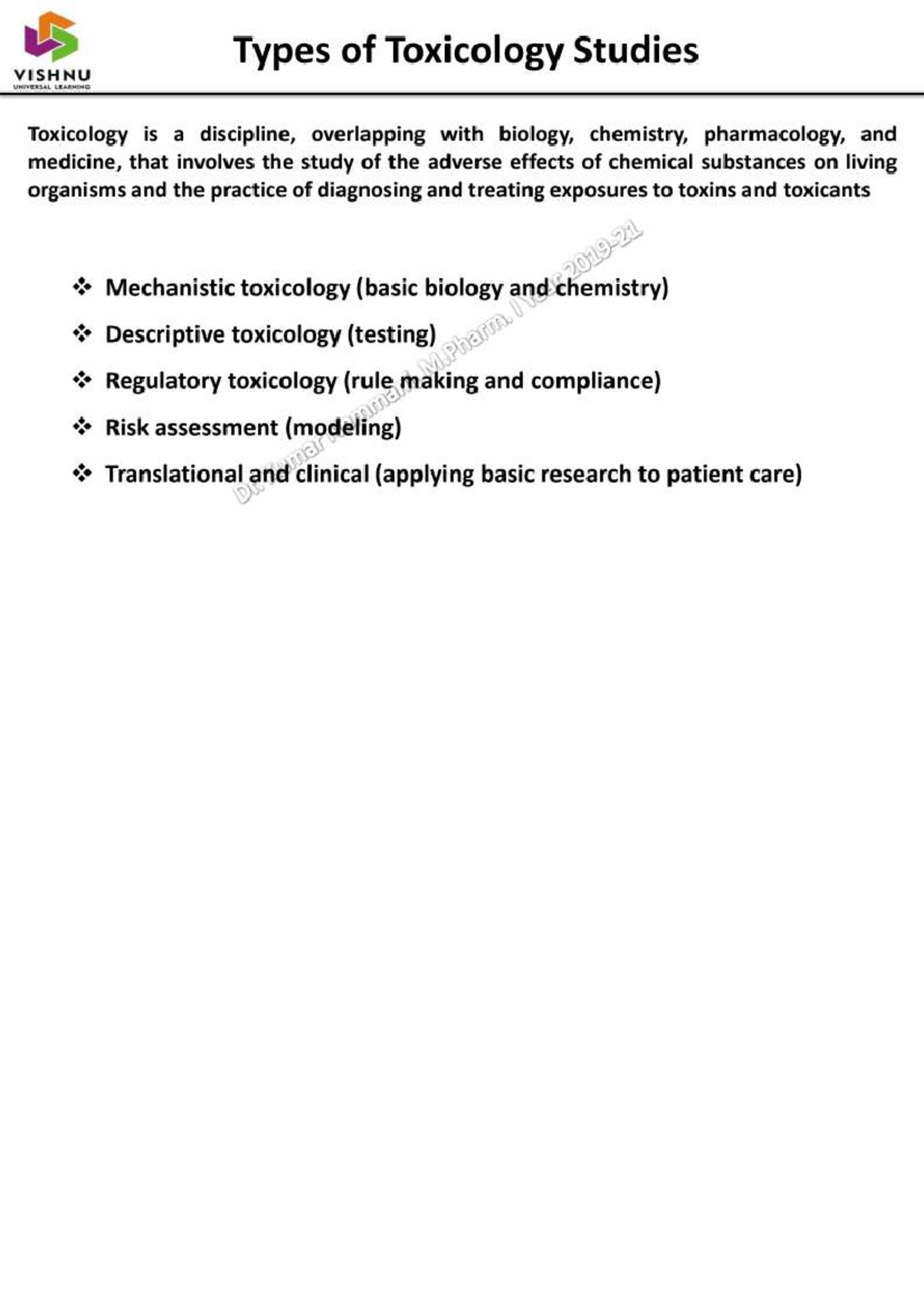 Types of Toxicology: Understanding Acute Toxicity Studies - Studocu