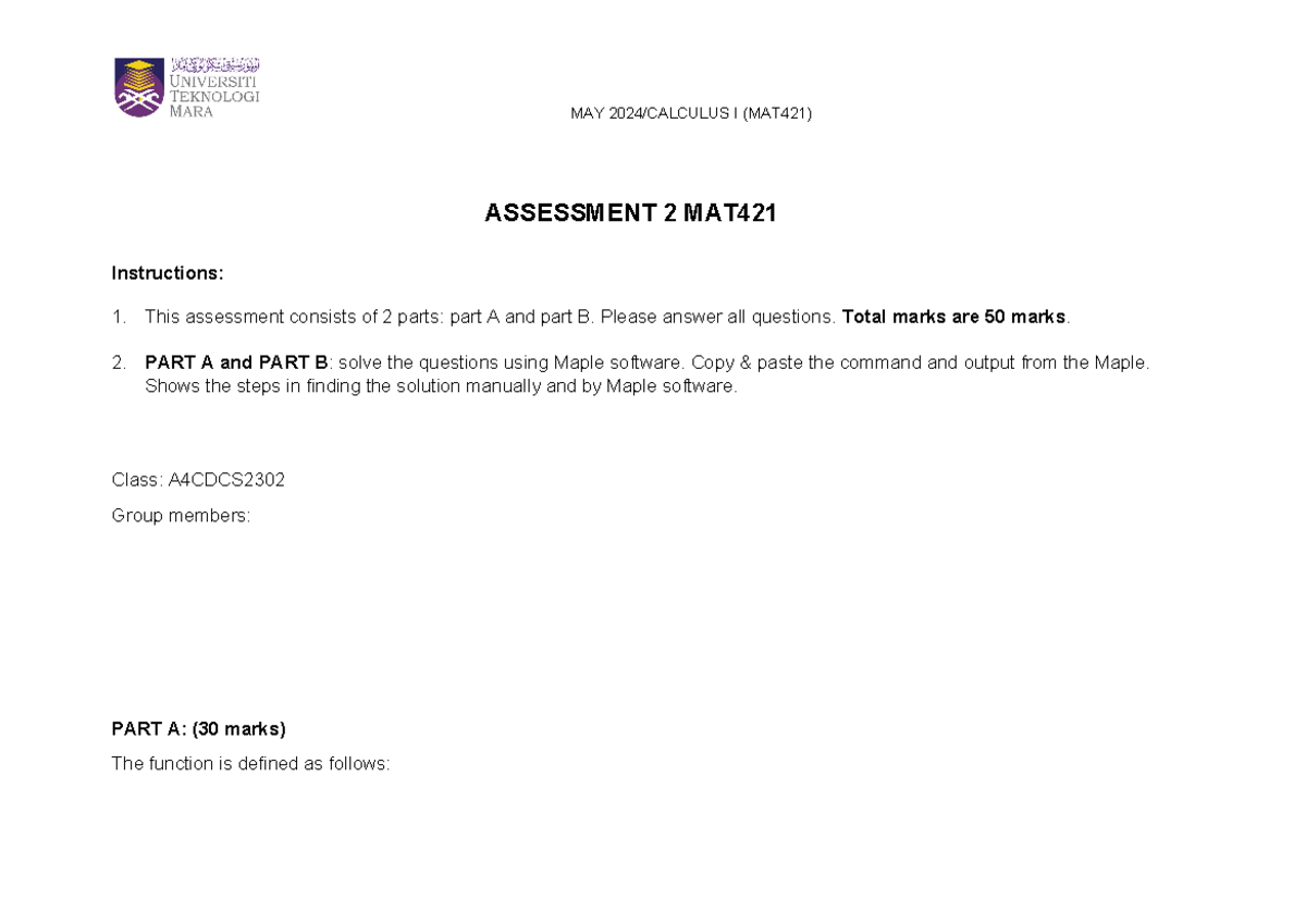 Assessment 2 Group Assignment for A4CDCS: Maple Software Solutions ...