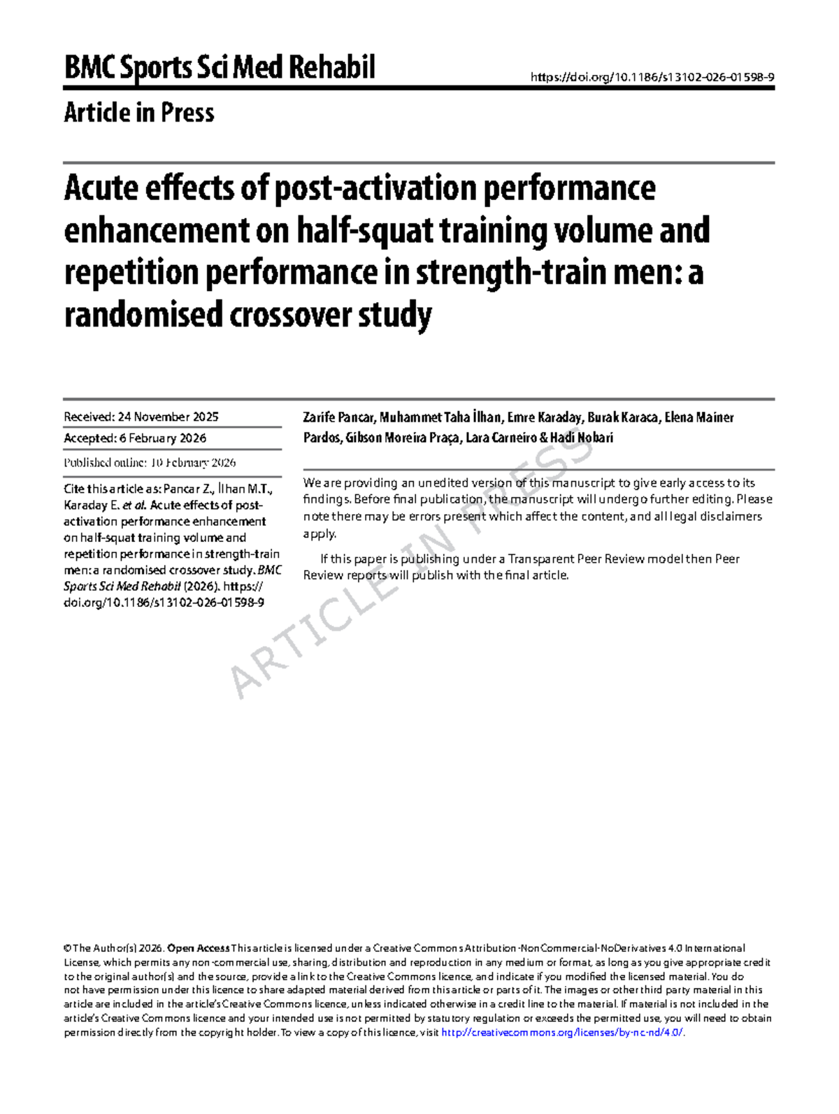 PAPE 2026: Acute Effects of Performance Enhancement on Training Volume ...