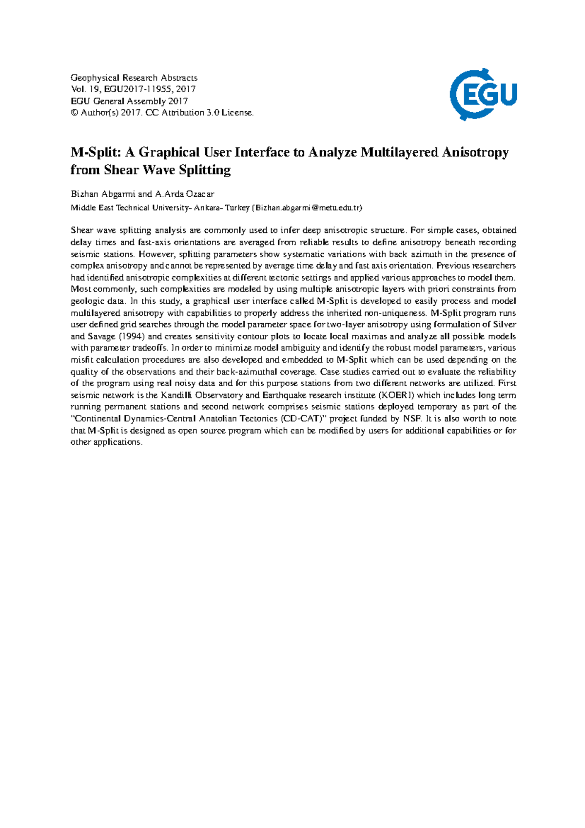 EGU 2017: GUI for Analyzing Multilayered Anisotropy in Shear Waves ...