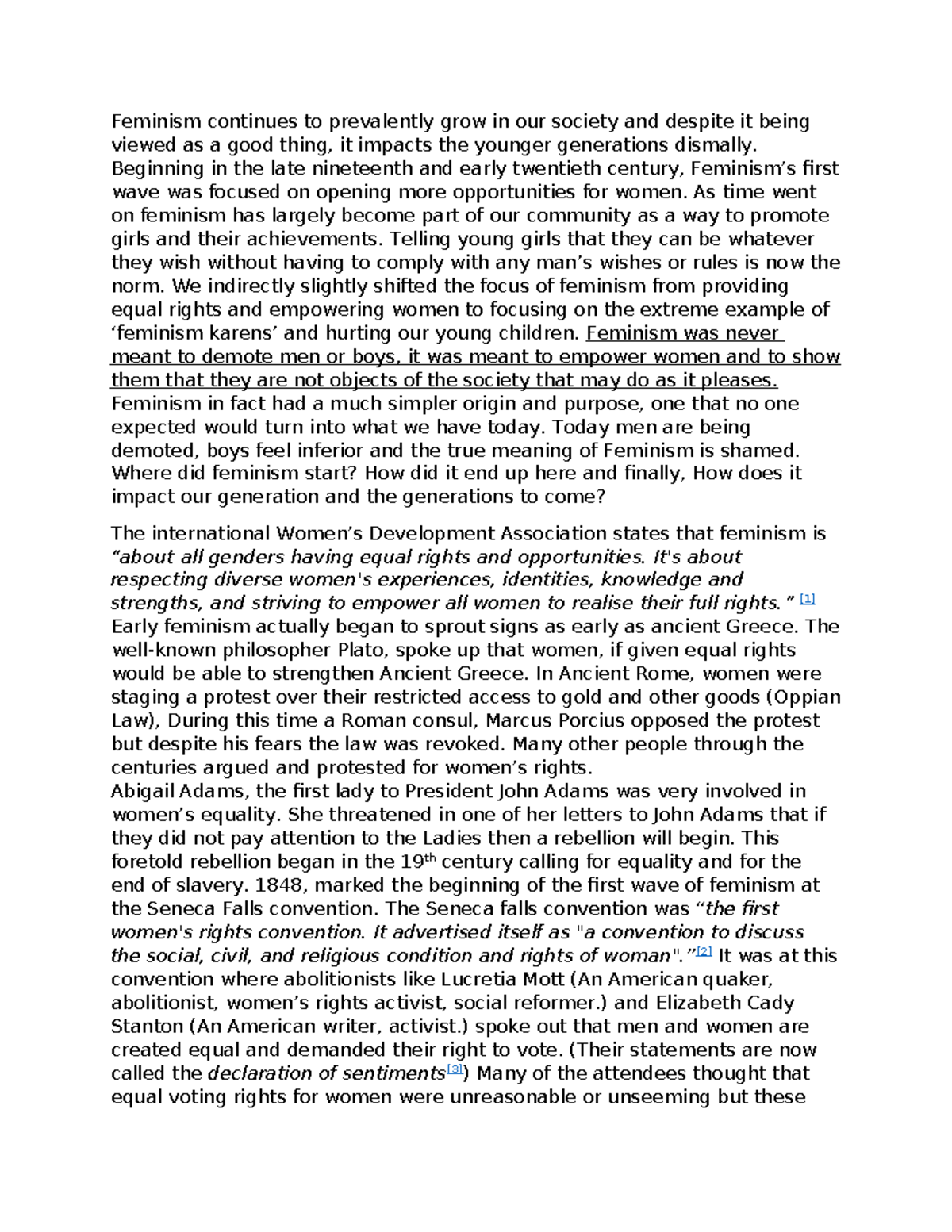 Feminism: An essay on what and how. - Feminism continues to prevalently ...
