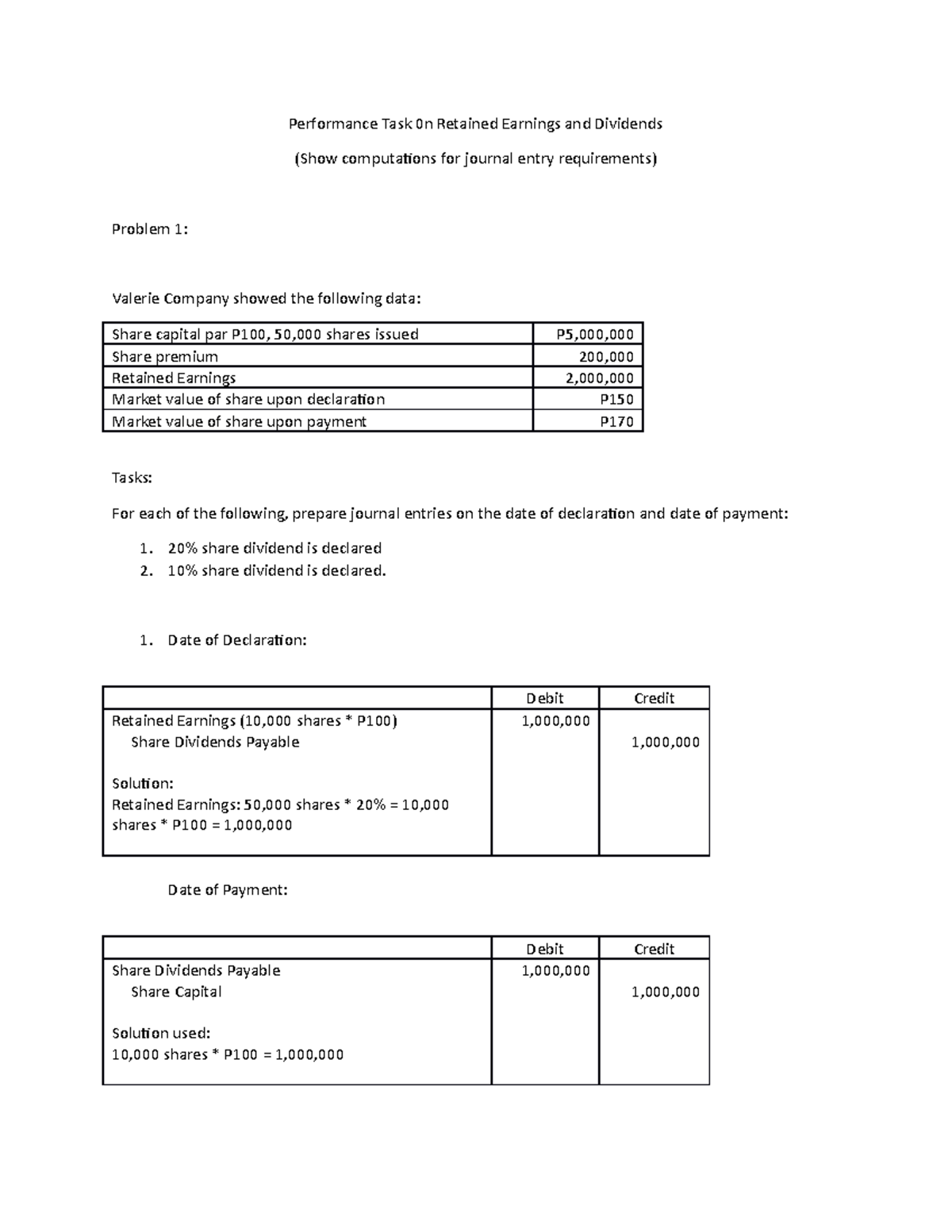 Dividends Lecture Notes and Problems - Accounting 101 - Studocu