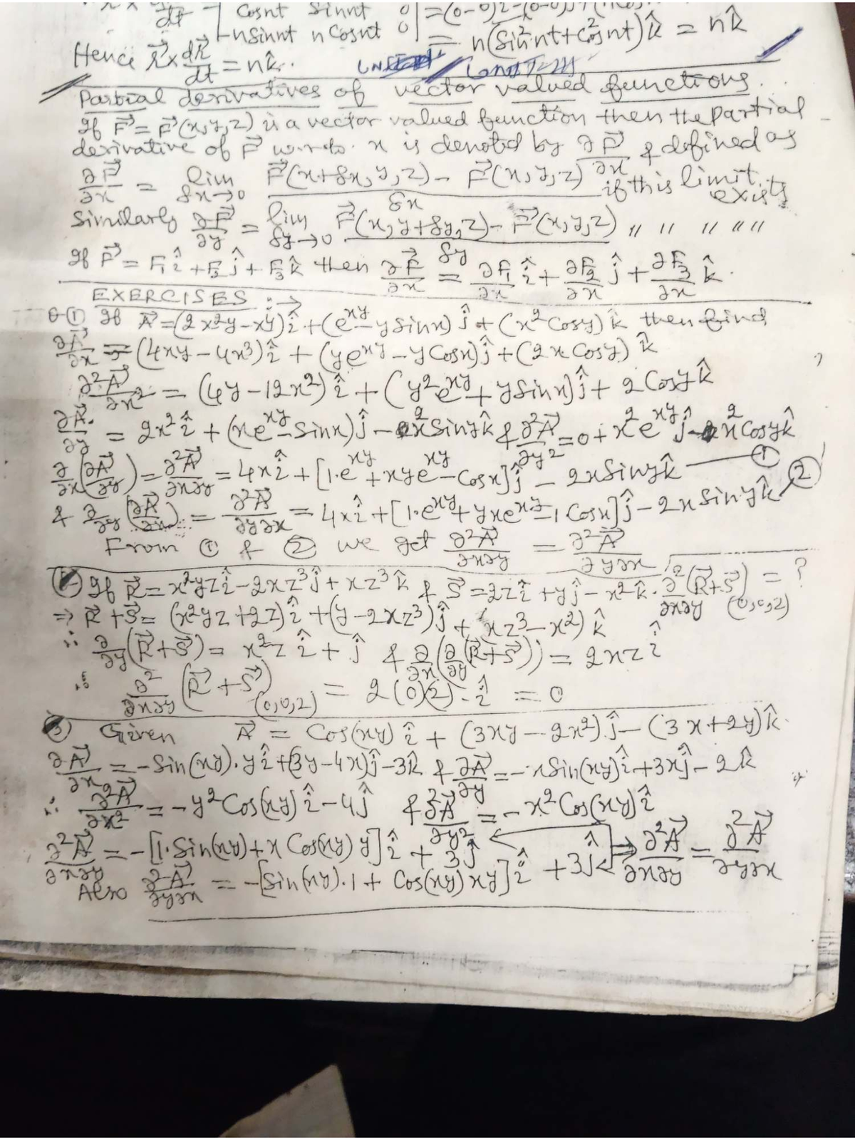 Unit 3 Exercises: Partial Derivatives of Vector-Valued Functions - Studocu