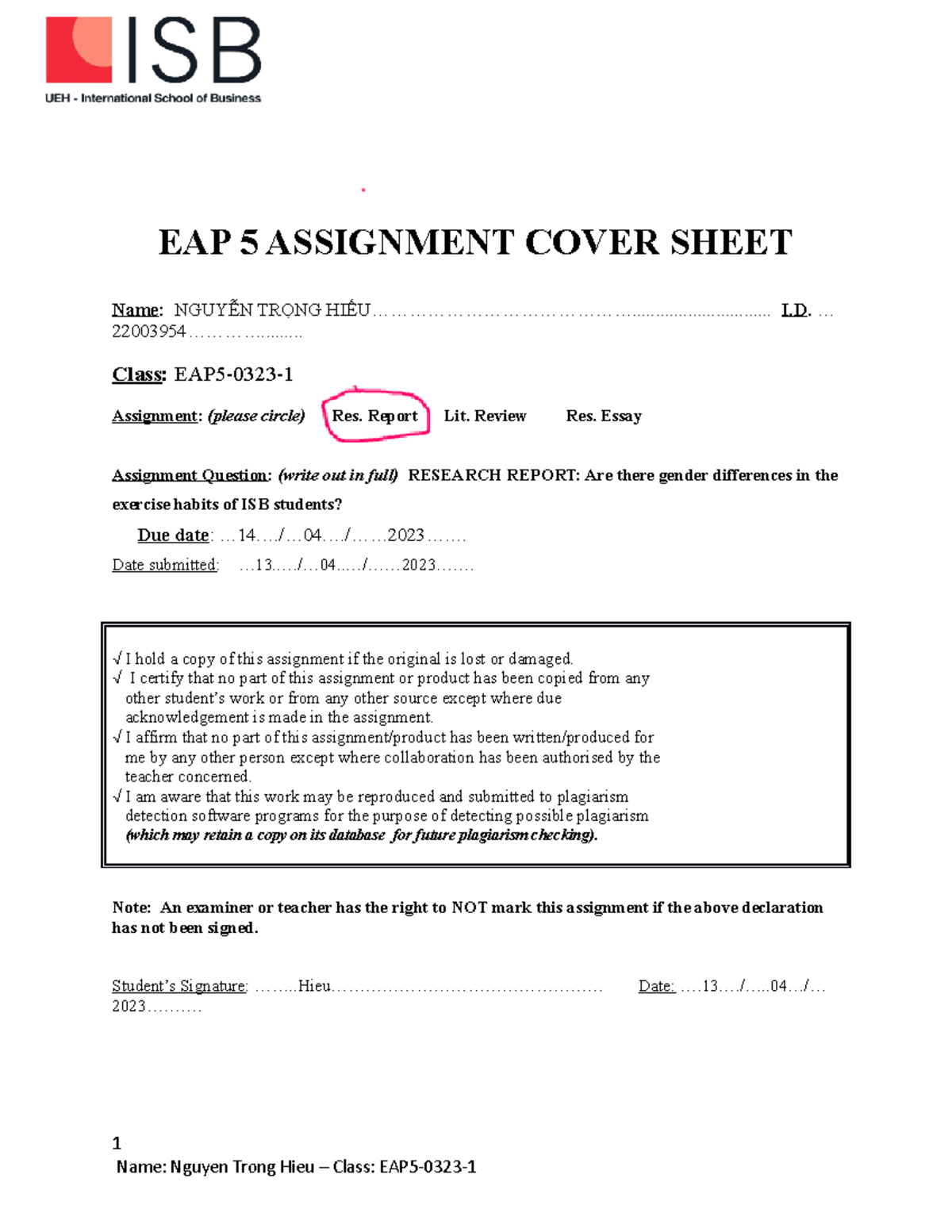 EAP5-0323-1 Research-Report Nguyen-Trong-Hieu 22003 954 - EAP 5 ...