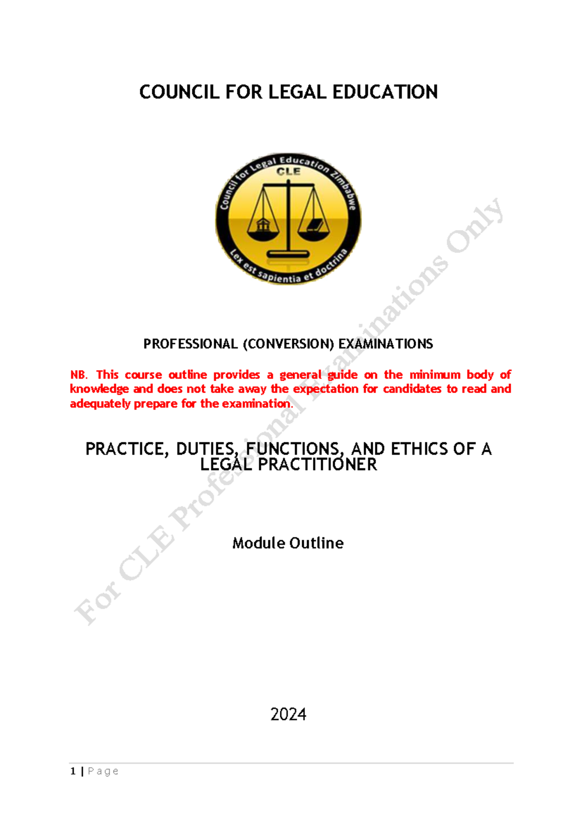 Ethics & Professional Conduct for Legal Practitioners - COUNCIL 2024 ...