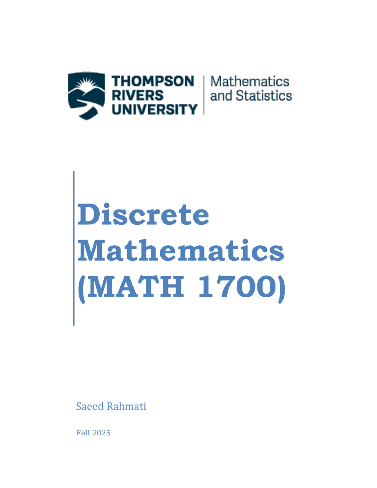 Discrete Mathematics Lecture Notes (MATH 1700) - Fall 2025 - Studocu