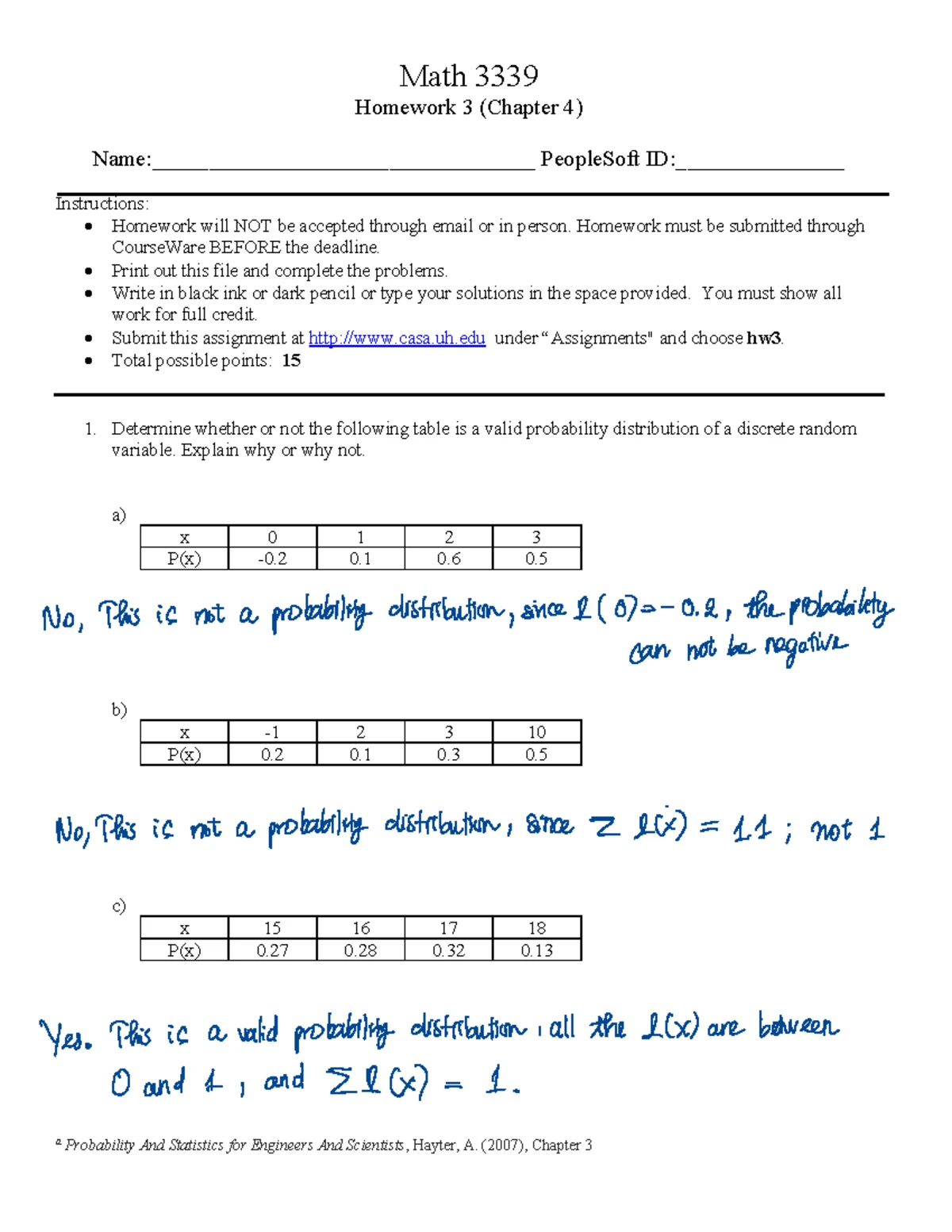 Homework 1 Math 3339 - Math 3339 Homework 1 (Chapter 1 & Chapter 3 ...