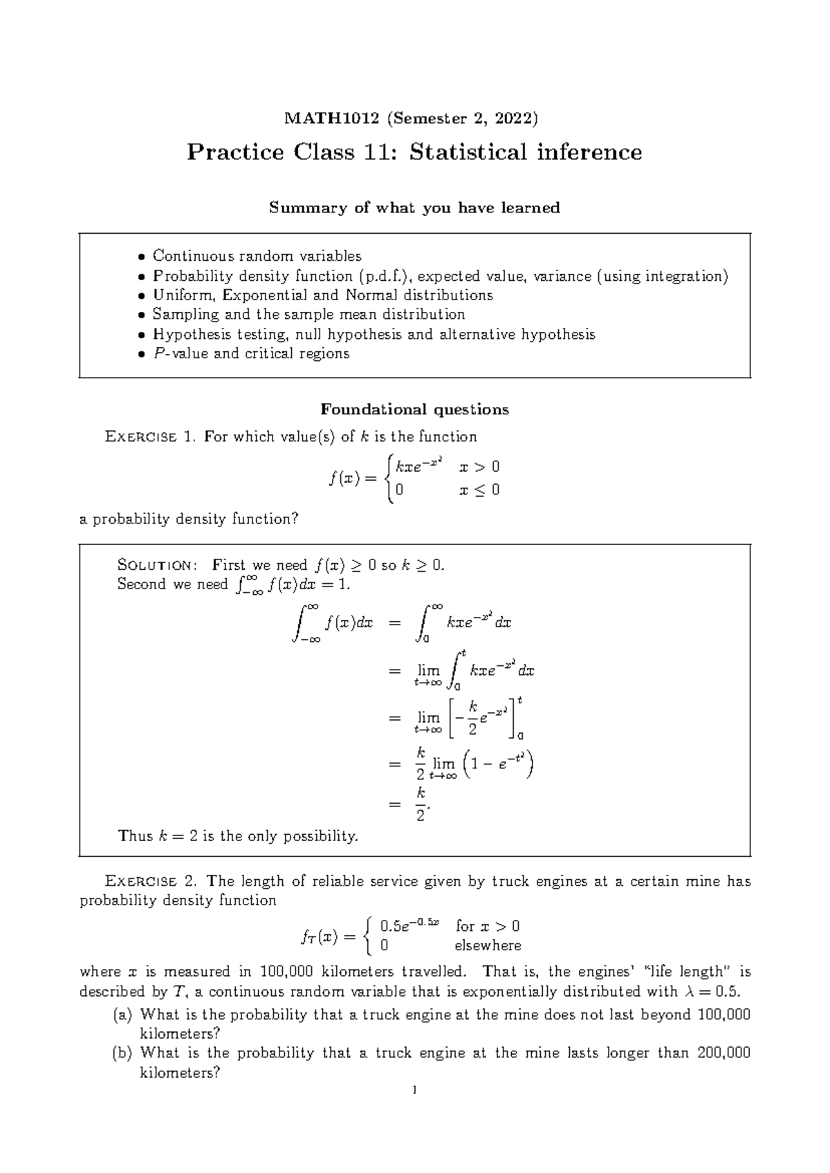 MATH1012 Prac11 Solutions: Statistical Inference Summary and Exercises ...
