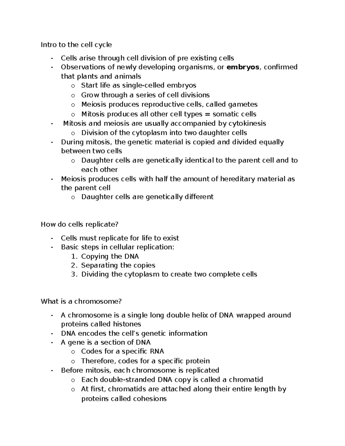 Chapter 12 - The Cell Cycle - Intro to the cell cycle - Cells arise ...