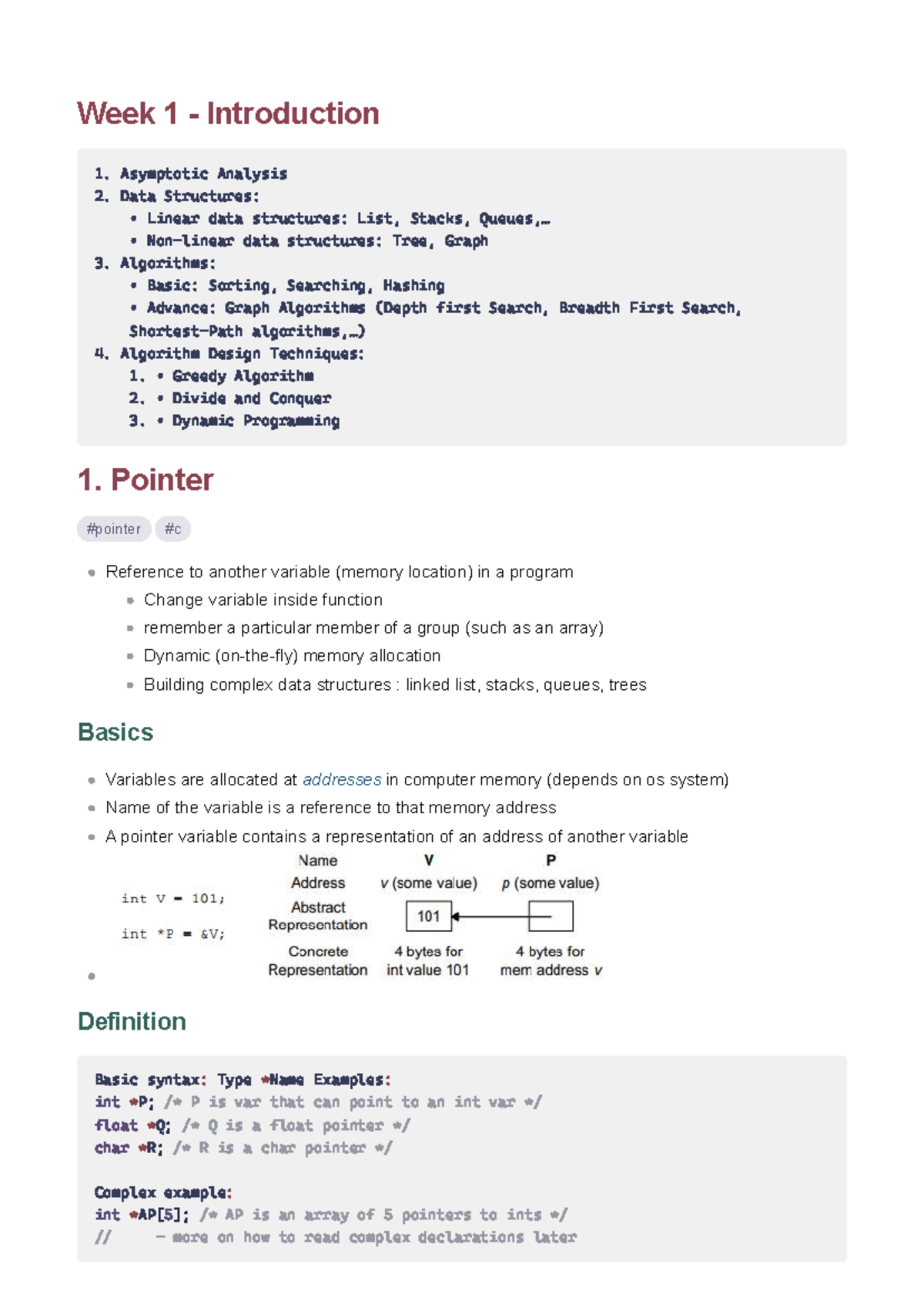 Week 1 - Intro to Asymptotic Analysis & Data Structures (CS101) - Studocu