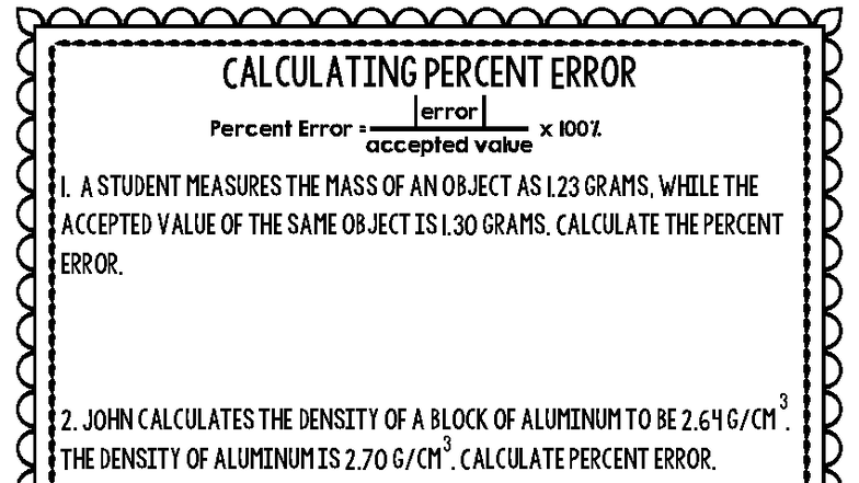 Percent Error Calculations - Facvva Lab Exercises - Studocu