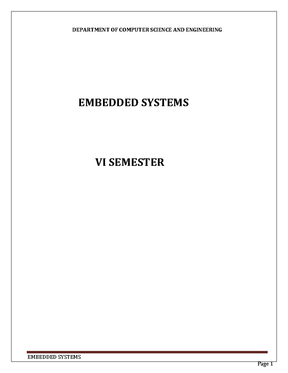 ES(U1) - EMBEDDED SYSTEMS LECTURE NOTES - EMBEDDED SYSTEMS DEPARTMENT ...
