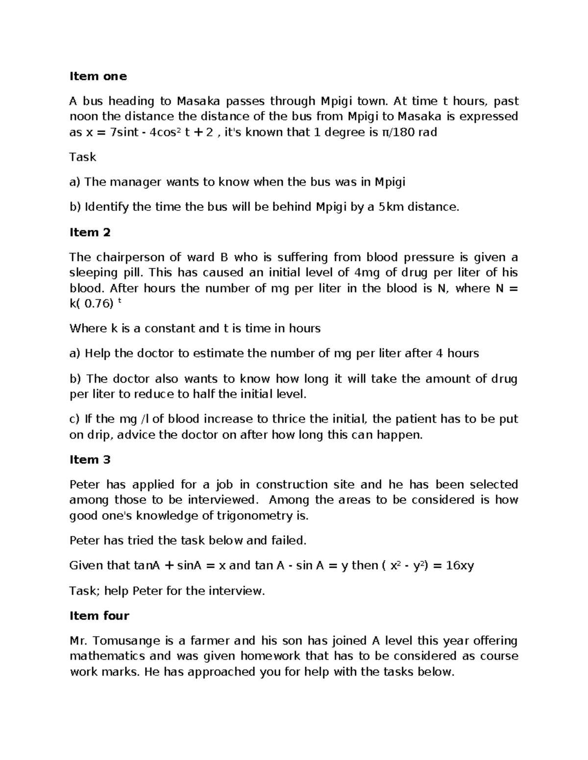 Mycollections - A Level Mathematics Items Paper 1 - Studocu