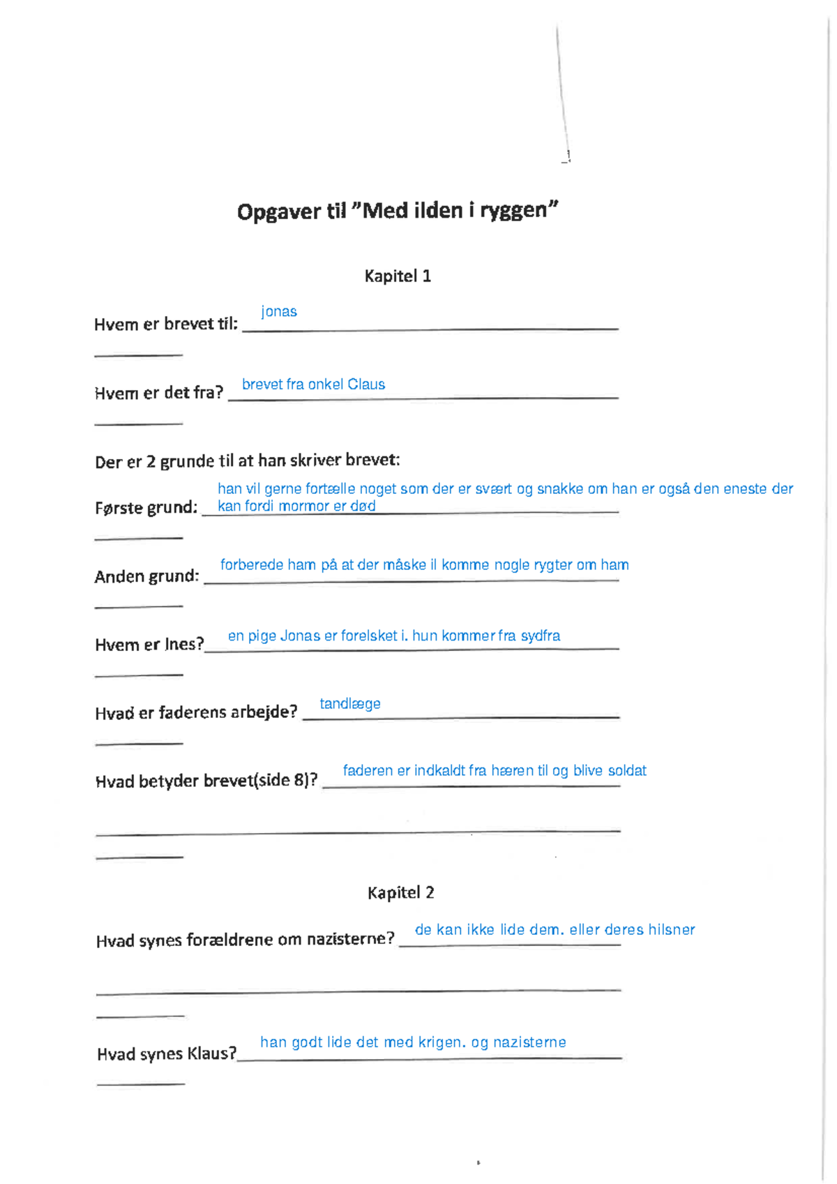 Opgaver med ilden i ryggen - Dansk - Studocu