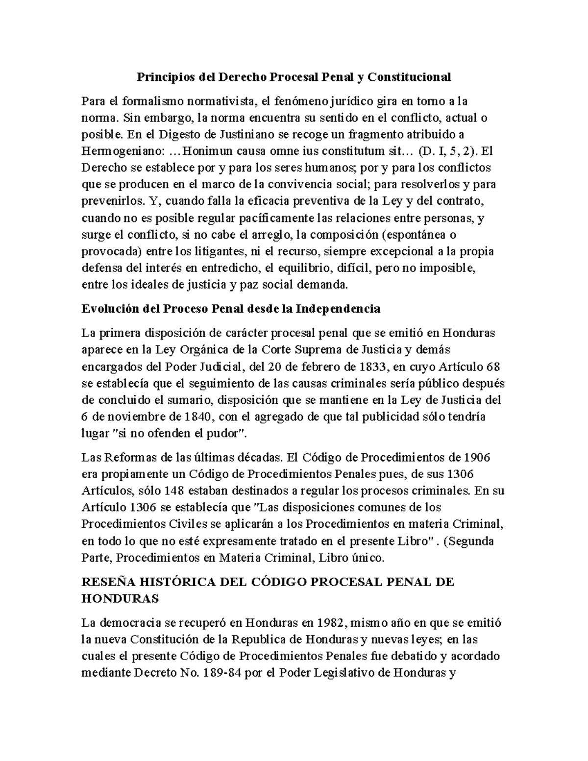 Principios del Derecho Procesal Penal y Constitucional (Código 2023) - Studocu