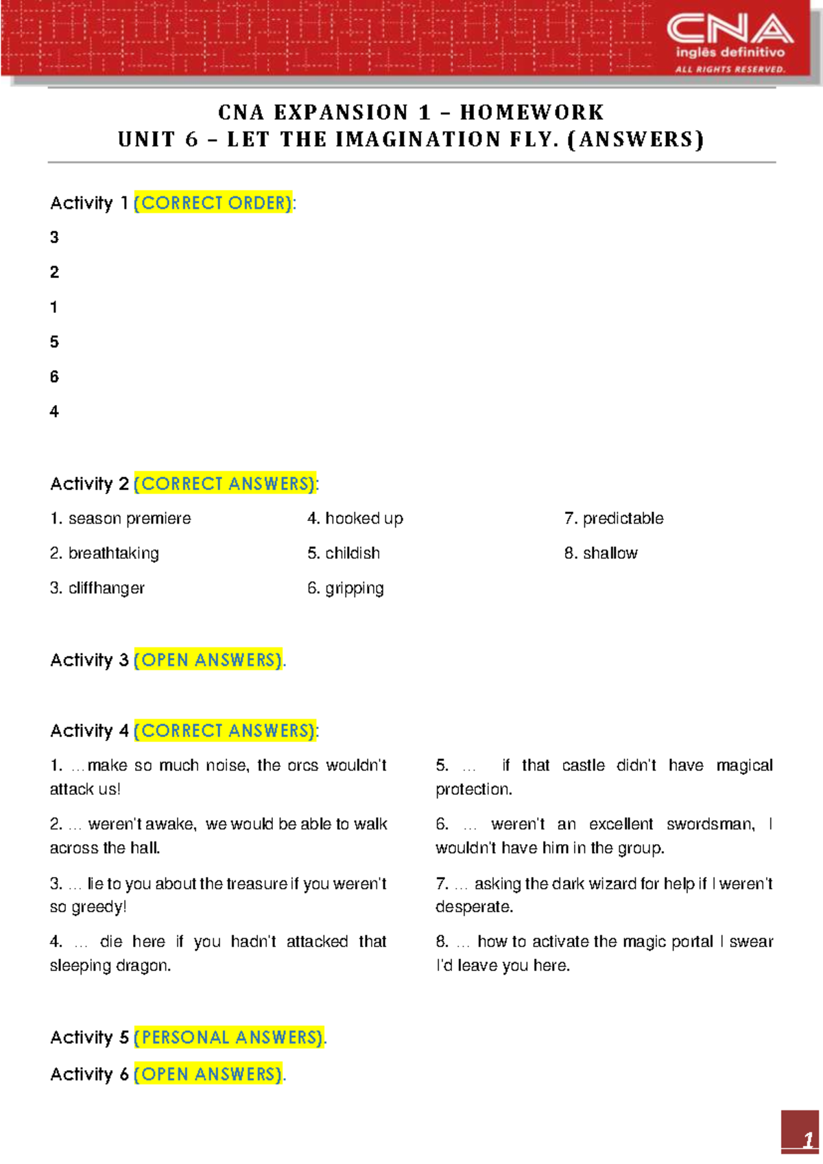 CNA Expansion 1 - Unit 06 Homework Answers and Activities - Studocu