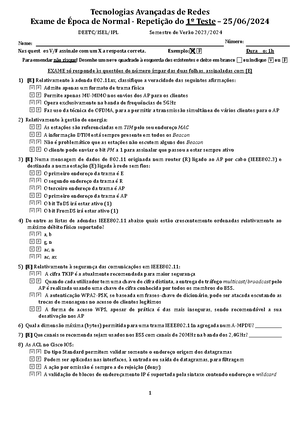 AC1 Testes e Exames (ISEL) - Introdução aos Circuitos - TESTES E EXAMES ...