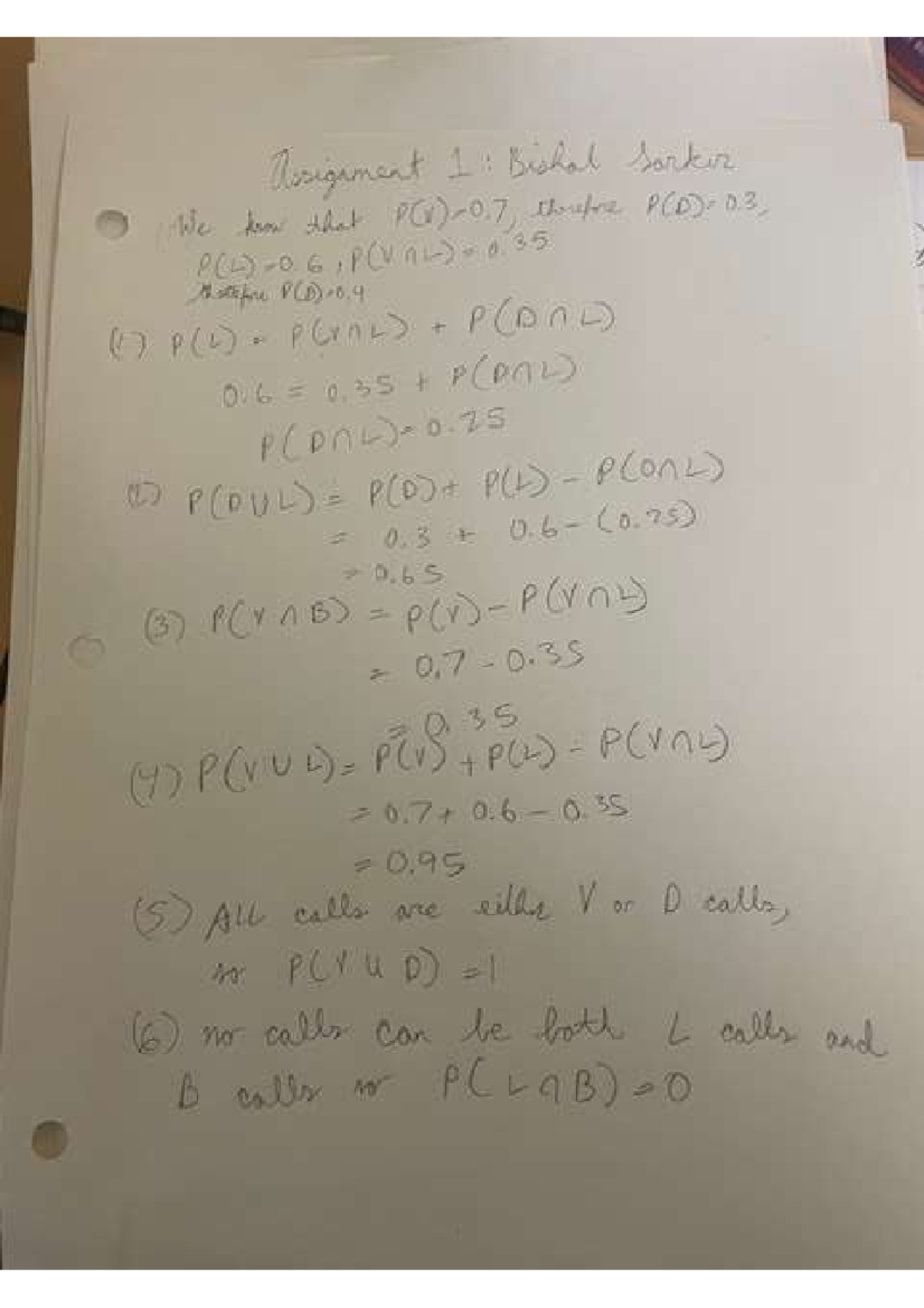 Assignment 1: Probability Analysis by Bishal Sarker - Studocu