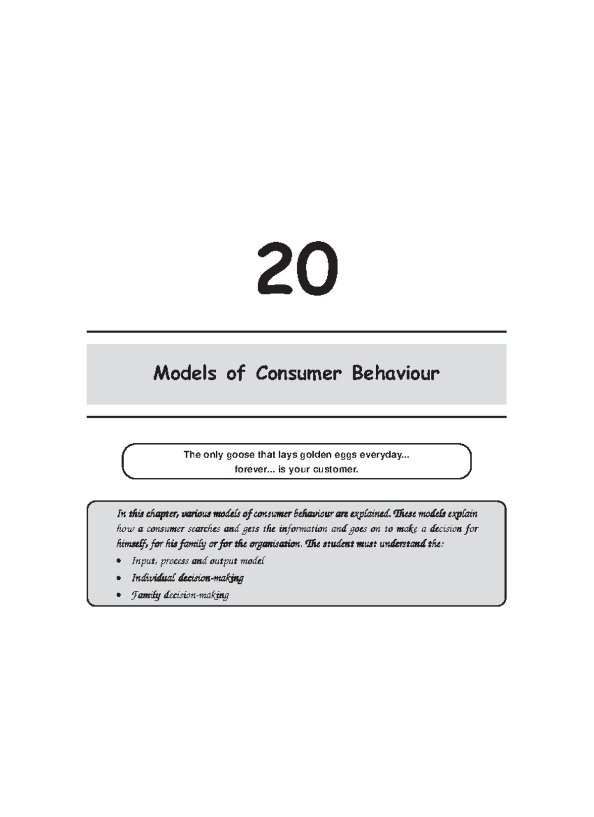 21. Consumer Behaviour Models - Chapter 20 Overview and Insights - Studocu