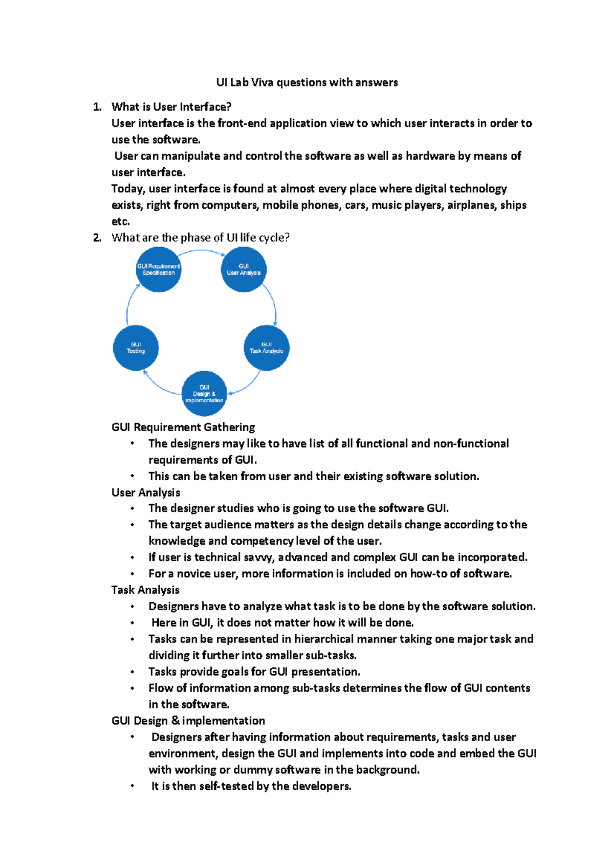 UI Lab VIVA Questions & Answers for Effective UI Design - Studocu