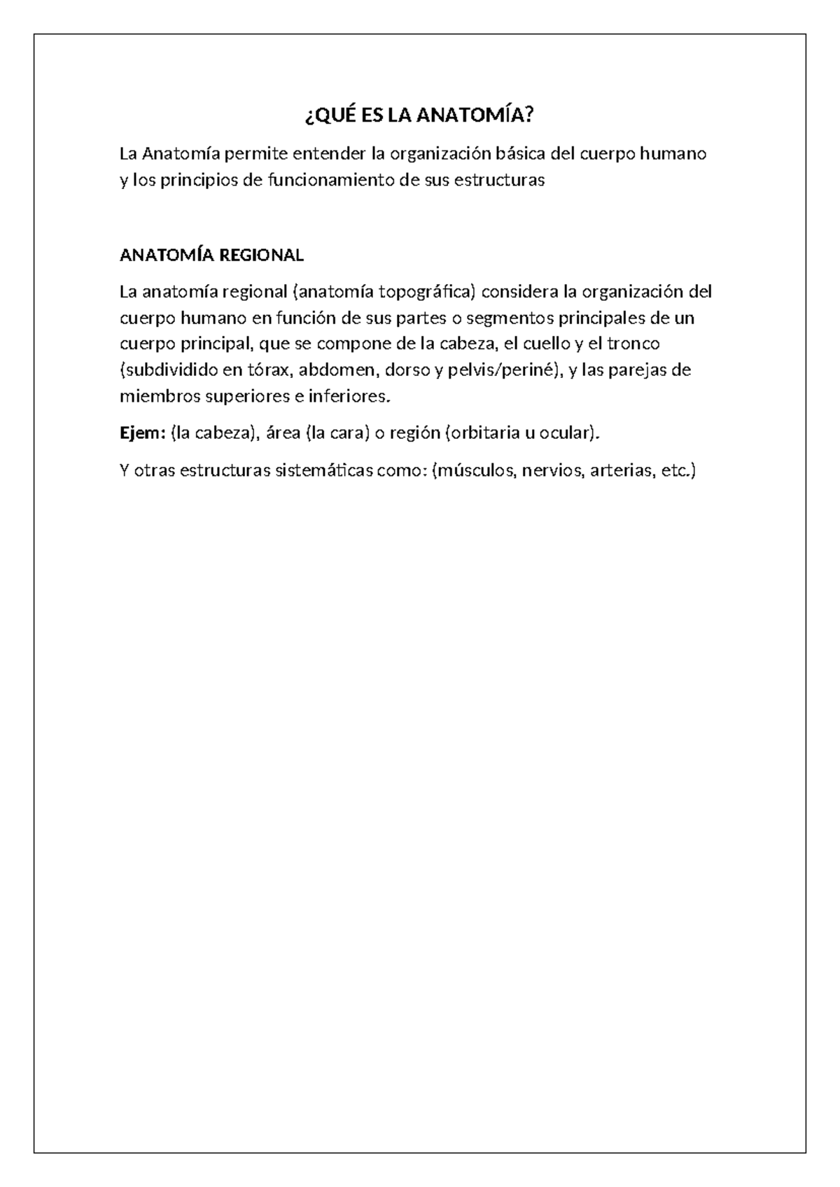 QUÉ ES LA Anatomía - hola - ¿QUÉ ES LA ANATOMÍA? La Anatomía permite ...