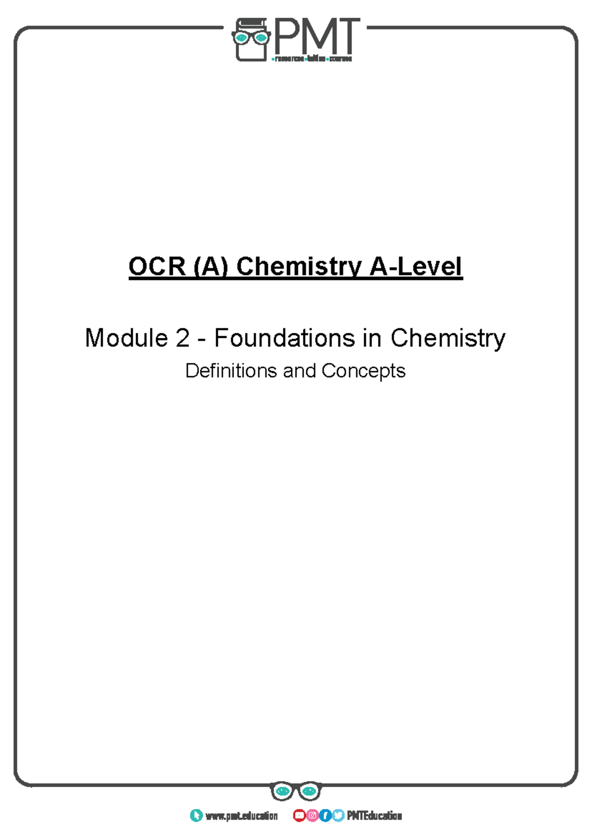 OCR (A) Chemistry A-Level Definitions - Module 2 to 4 Notes - Studocu