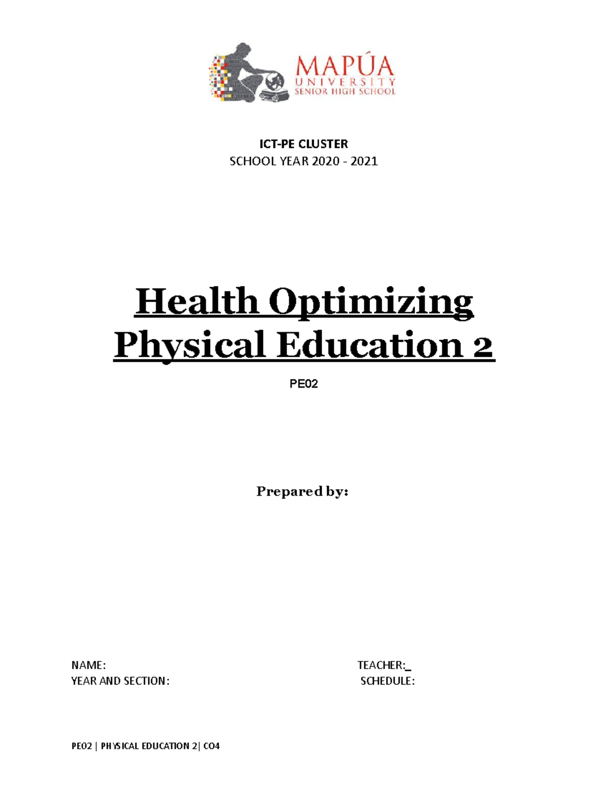 Activity - Questions - ICT-PE CLUSTER SCHOOL YEAR 2020 - 2021 Health ...